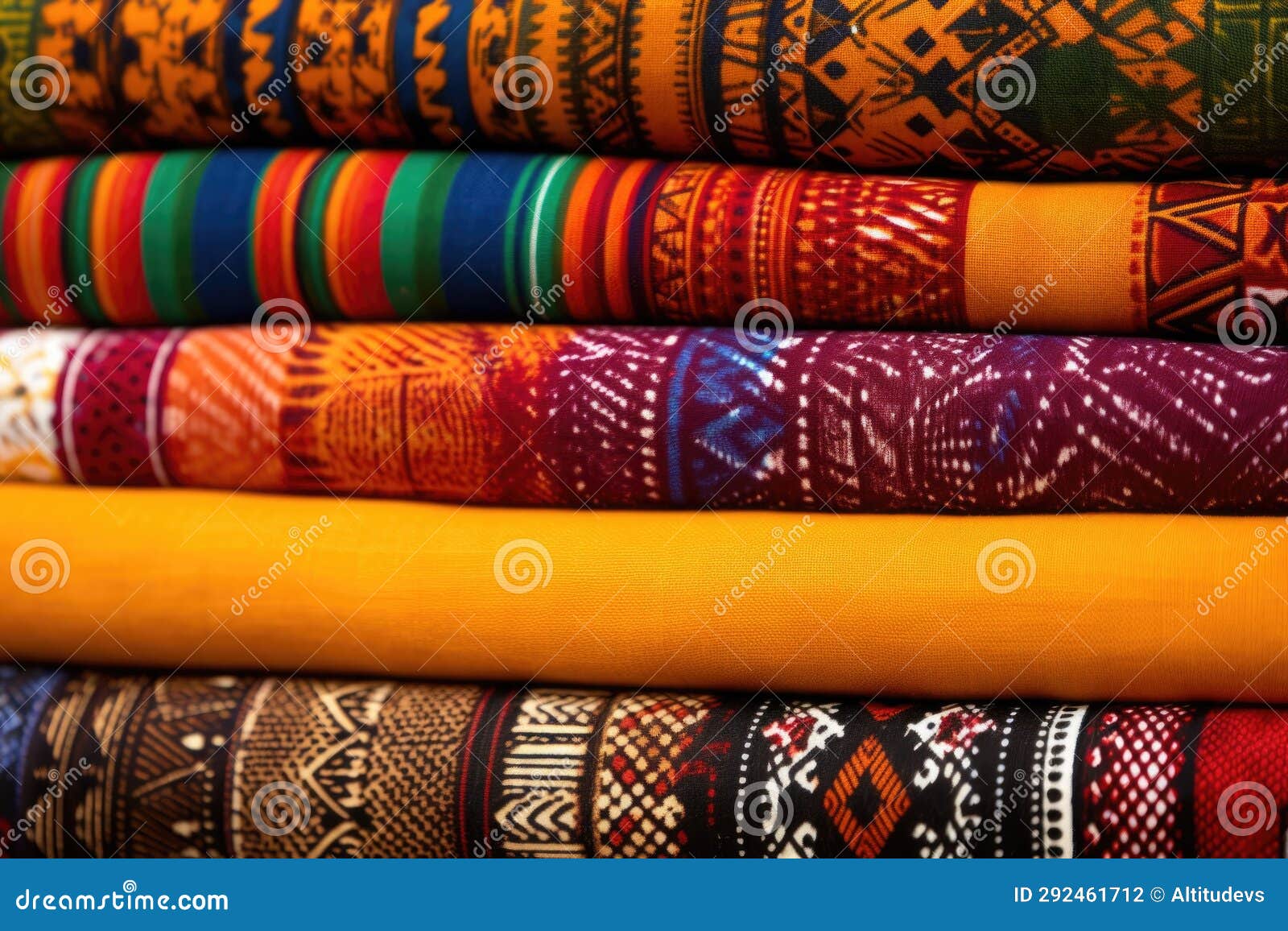 Close-up of Vibrant Traditional African Textiles Stock Illustration ...