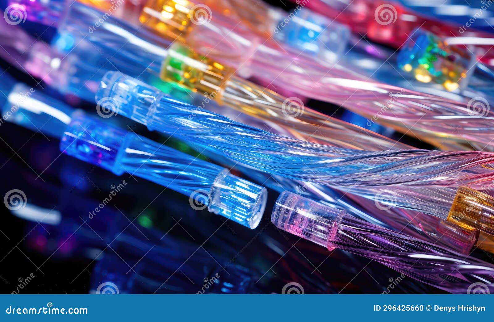 Close-Up of Vibrantly Colored Wires Intertwined in a Tangled Network ...