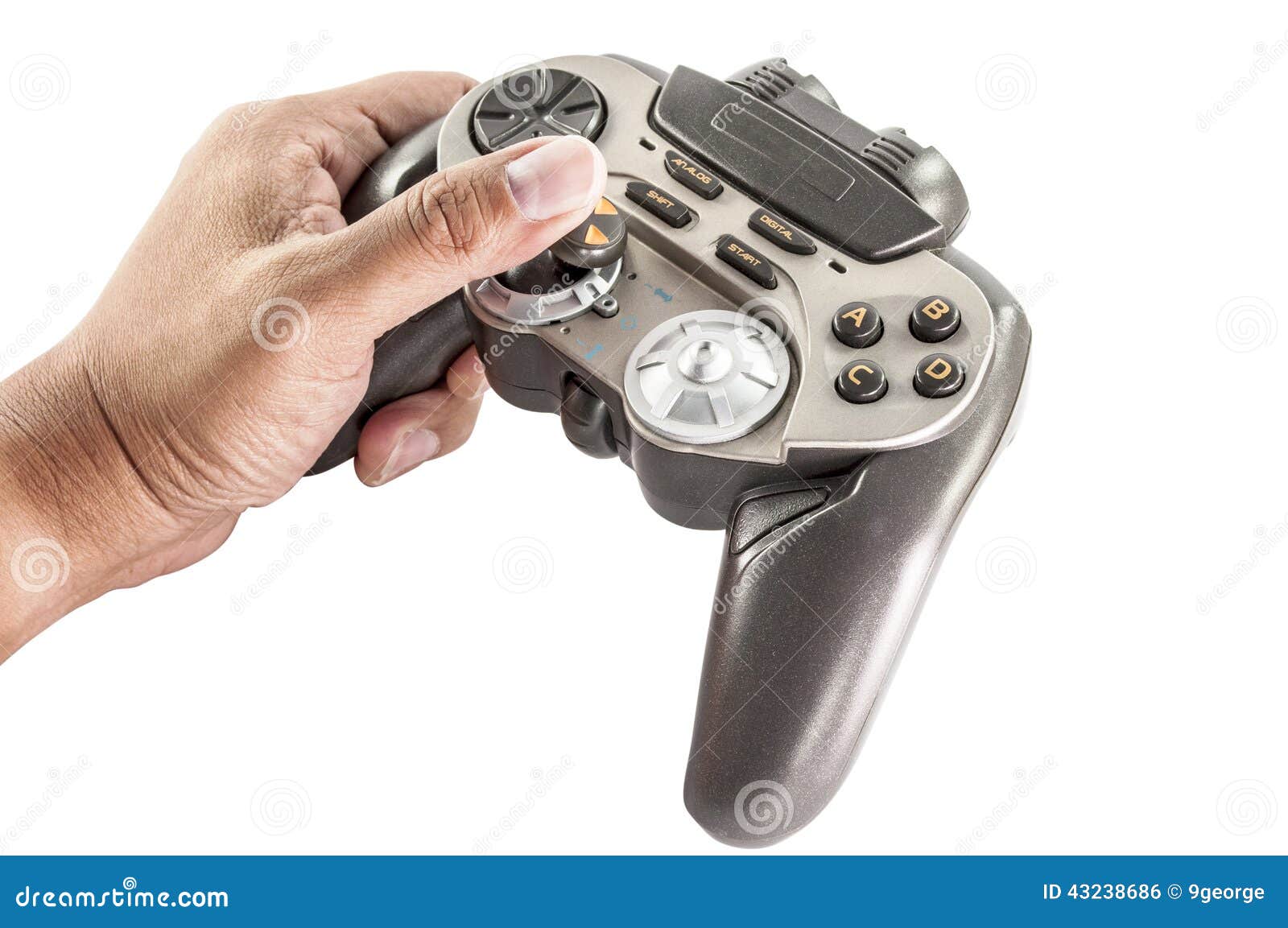 Close Up Of Video Game Controller In Hand Isolated : Clipping Path ...