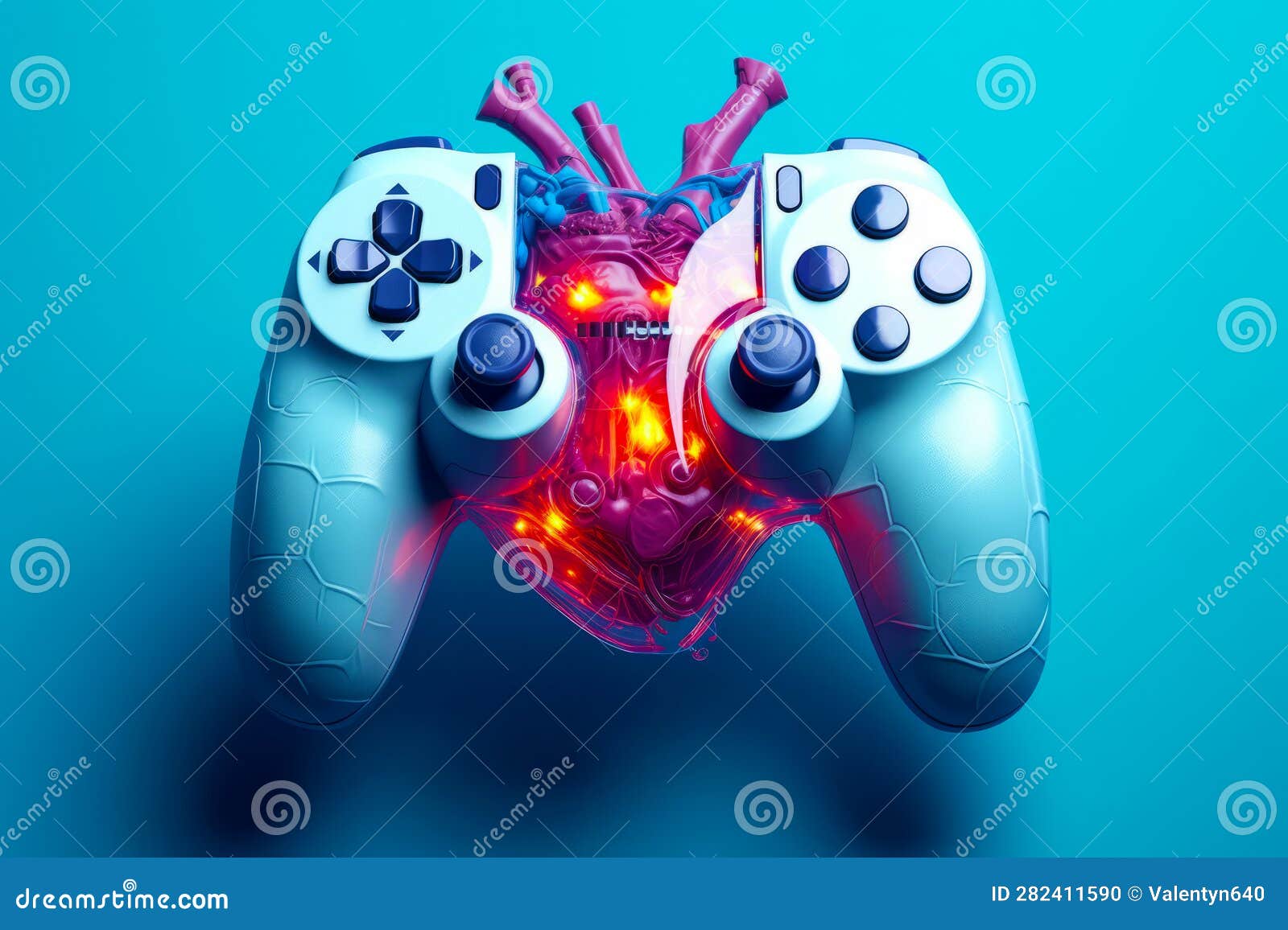 Close Up of Video Game Controller with Heart in the Middle. Generative ...