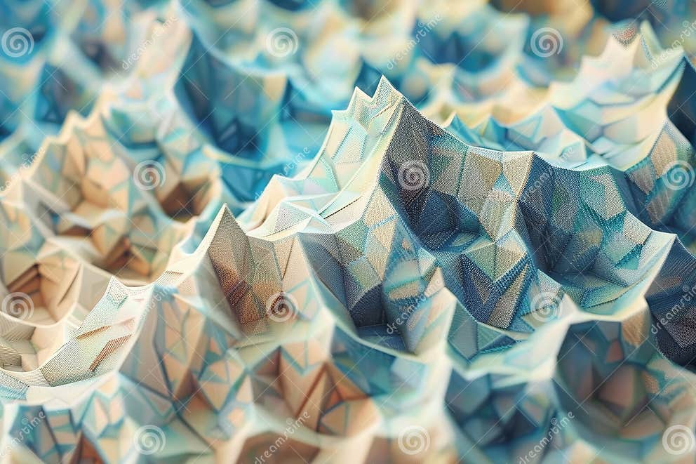 A Close-up View of Abstract, Pixelated D Shapes Morphing into Complex ...