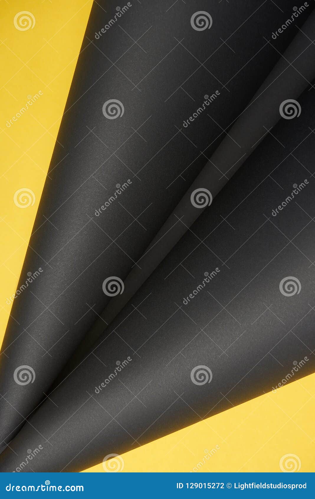 Close-up View of Abstract Yellow and Black Paper Stock Photo - Image of ...