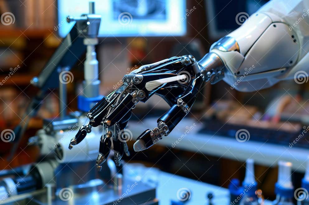 Advanced Robotic Arm Performing Precision Tasks Stock Illustration ...