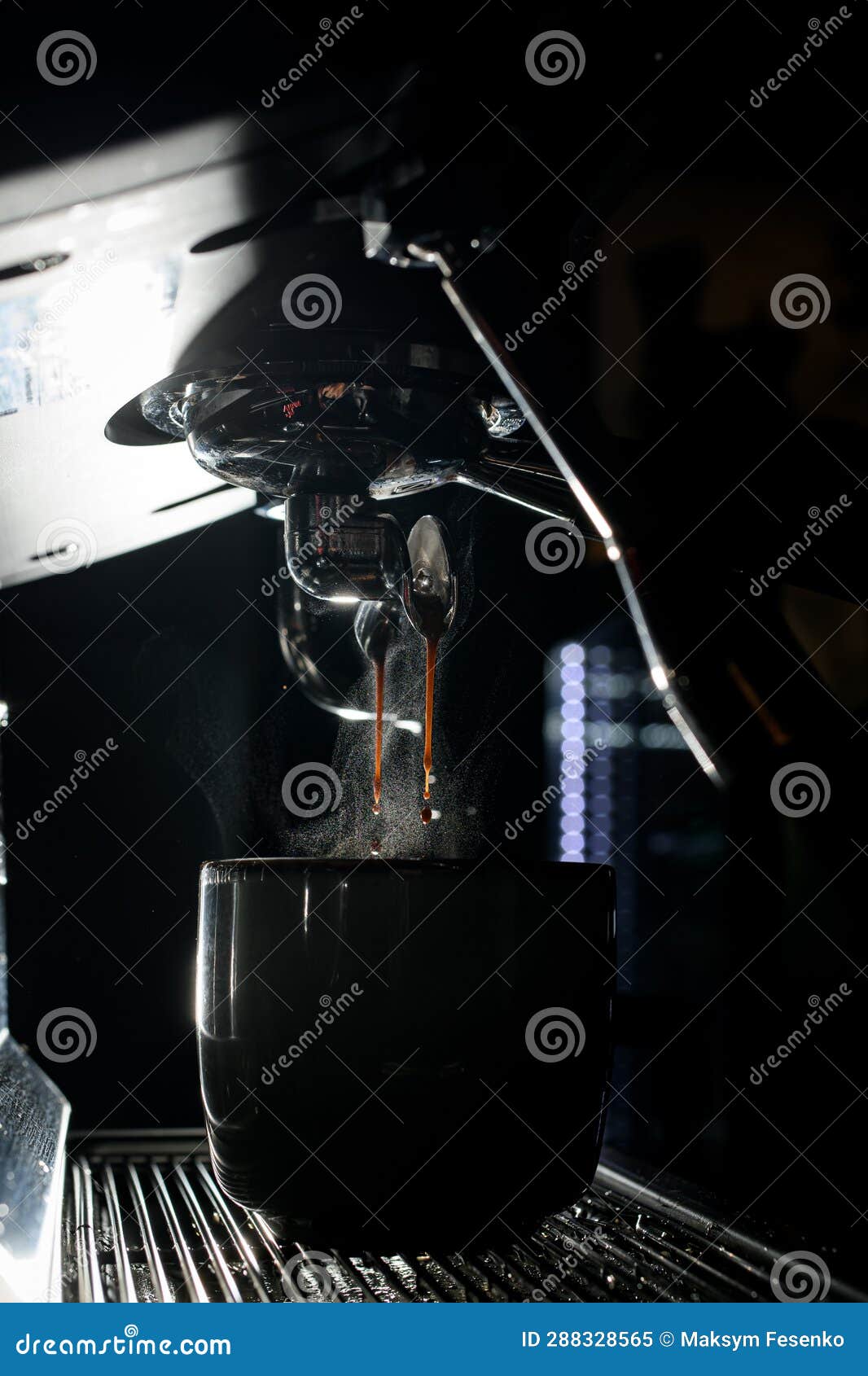 Close Up View of Automatic and Professional Coffee Machine Making Fresh ...