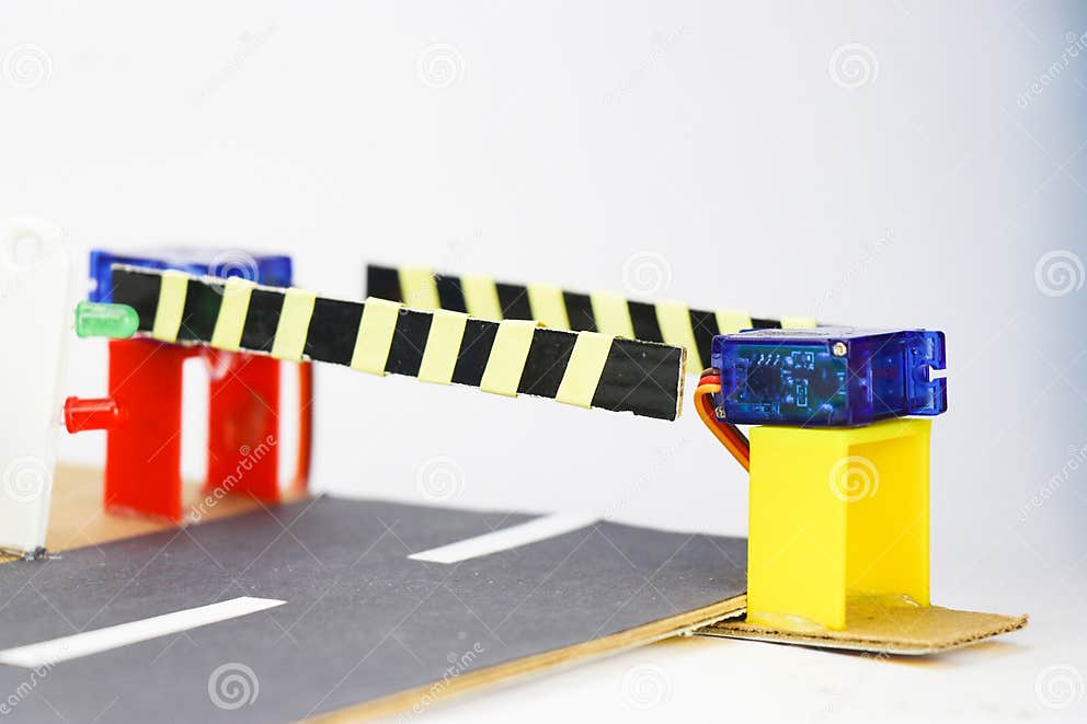 Close Up View of Automatic Toll Gate System Using Micro Servo ...