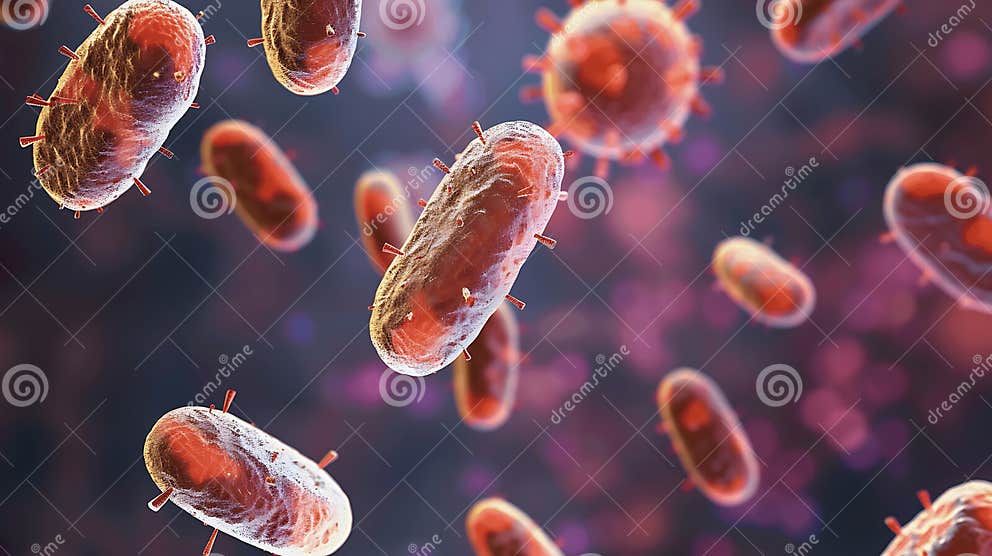 Close-up View of Bacteria Cells Under Microscope, Detailed ...