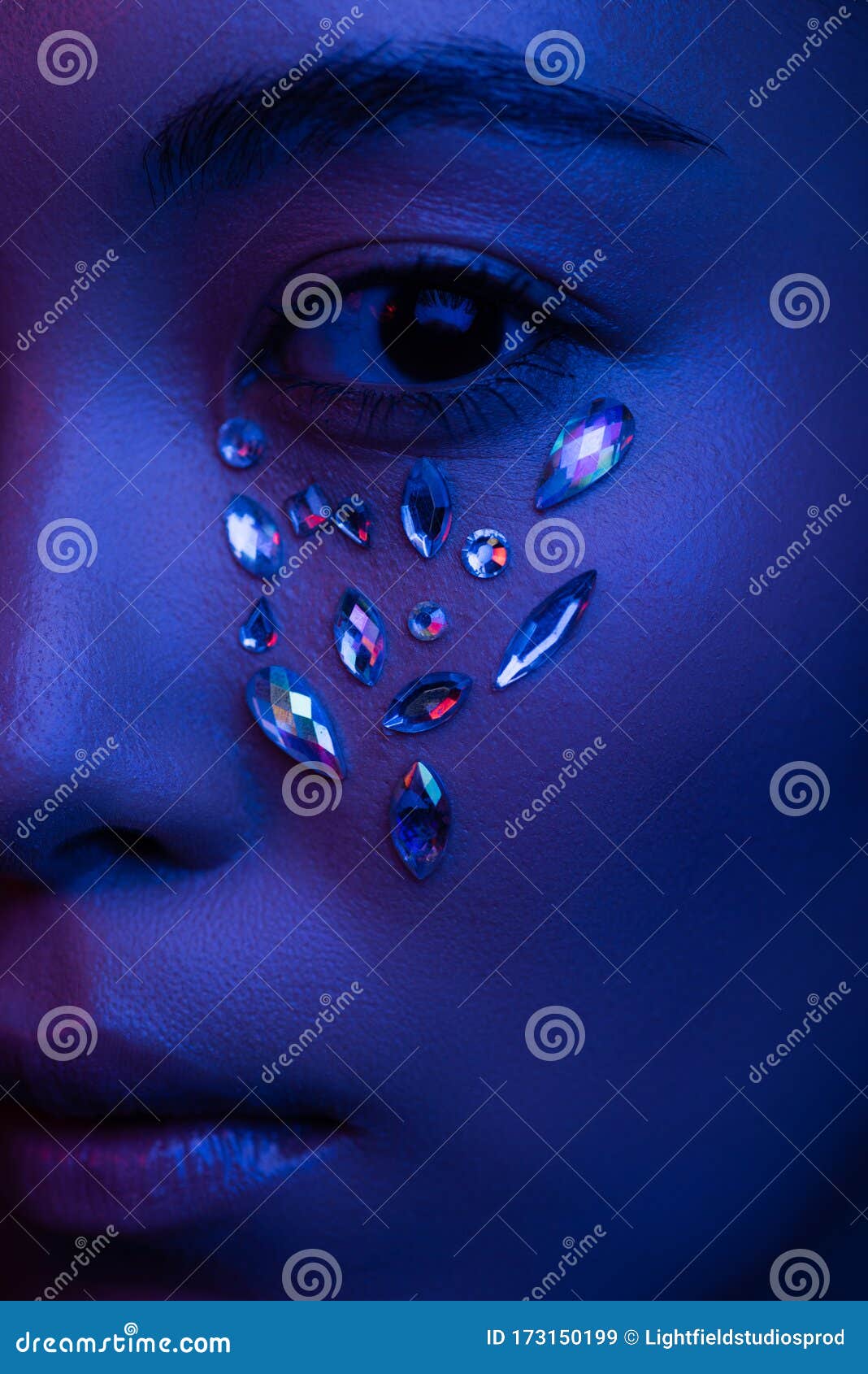 Close Up View Of Beautiful Asian Stock Image Image Of Jewel Brunette