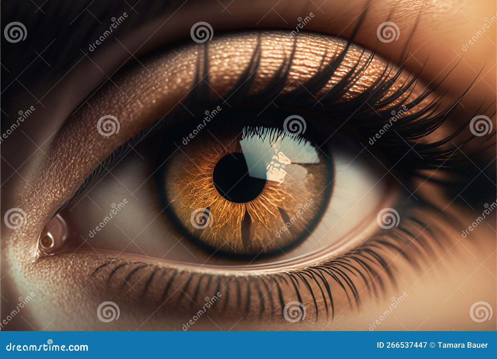 Close Up View of a Beautiful Eye with Long Lashes Stock Illustration ...