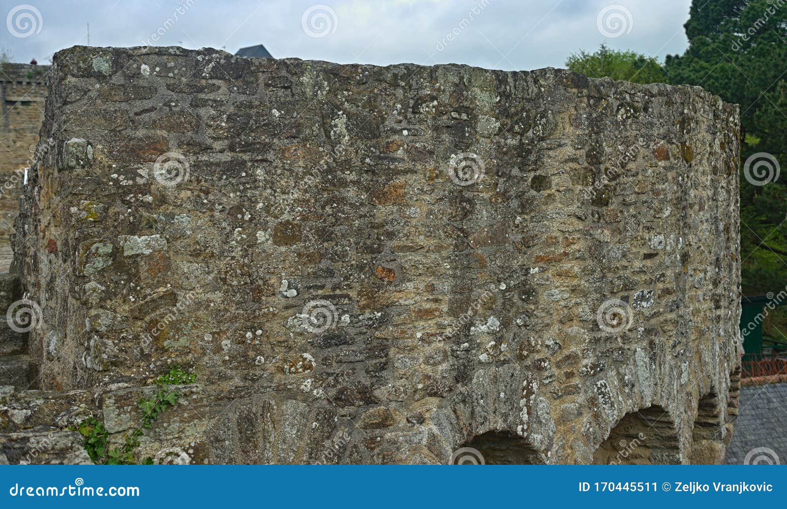 Close Up View on Big Old Stone Tower Stock Image - Image of stone ...