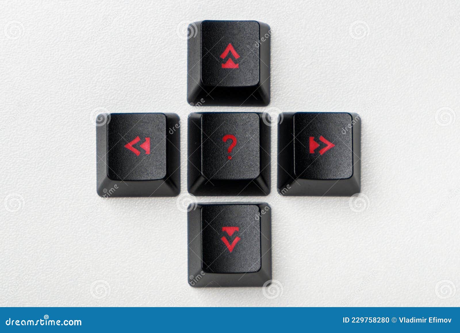 Close-up View Of Black Computer Arrow Keys Showing Four Opposite ...