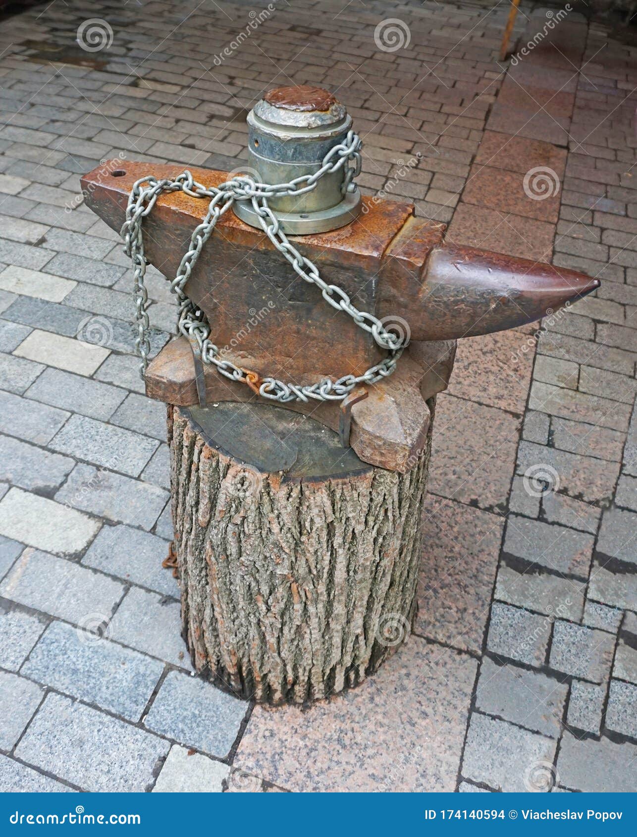 Close Up View of a Blacksmith Medieval Metal Anvil Stock Photo - Image ...
