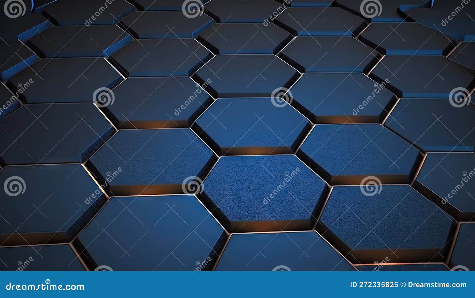 A Close Up View of a Blue Hexagonal Tile Stock Illustration ...