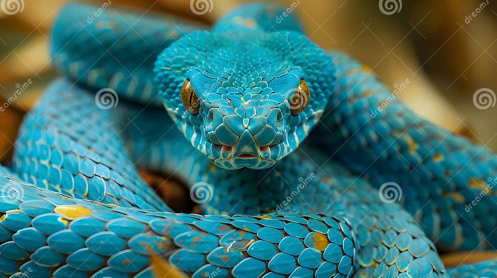 Close-Up View of a Blue Viper Snake. this is AI Generative Image. Stock ...