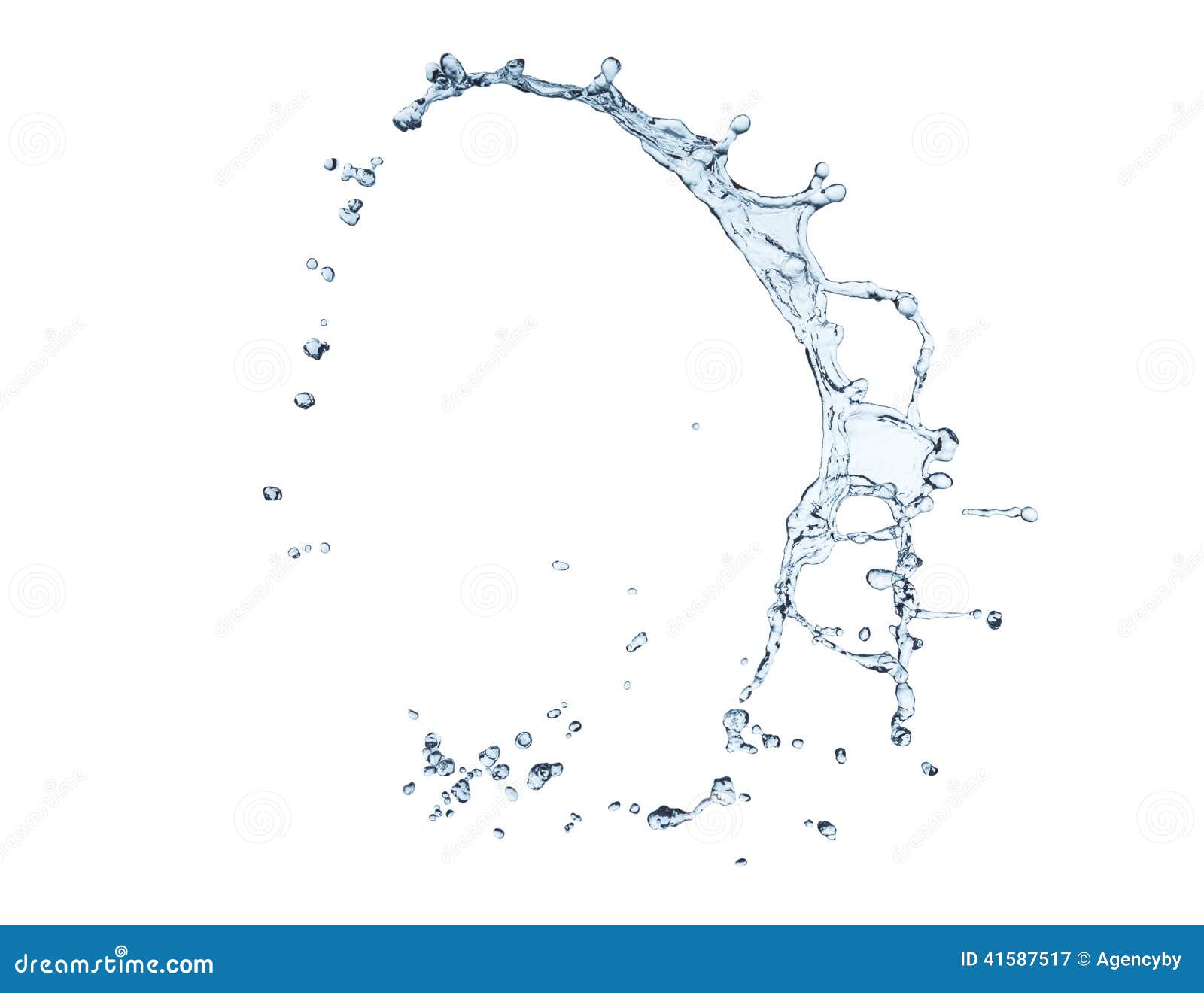 Close Up View of Blue Water Splash and Water Drops Stock Image - Image ...