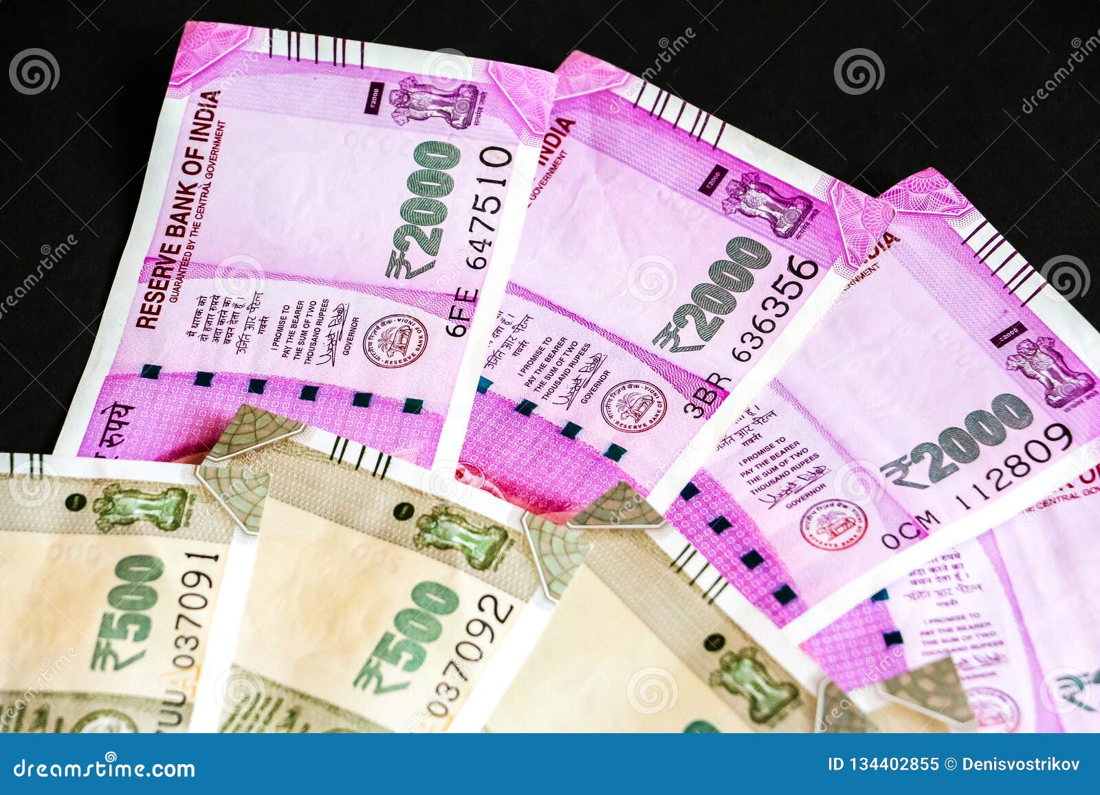 New Indian 500, 2000 Rupees Banknotes Stock Image - Image of indian ...