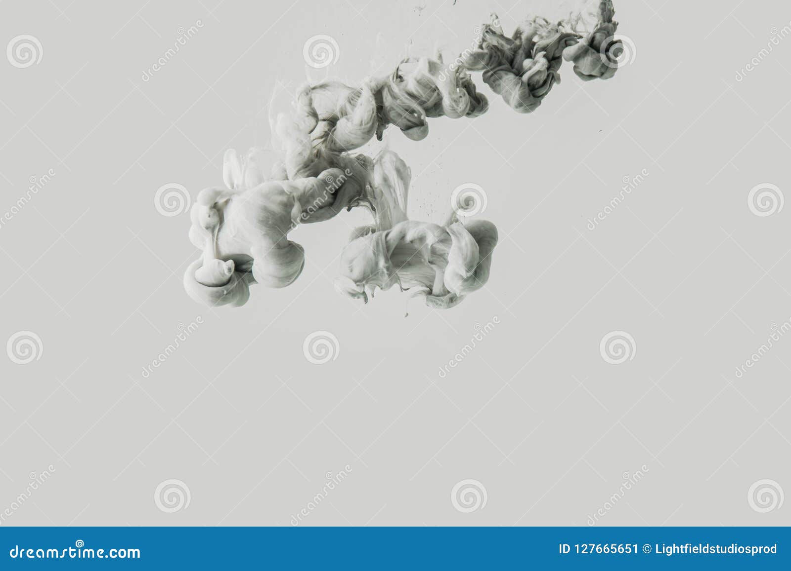 Close Up View of Bright Light Gray Paint Splash in Water Isolated on ...