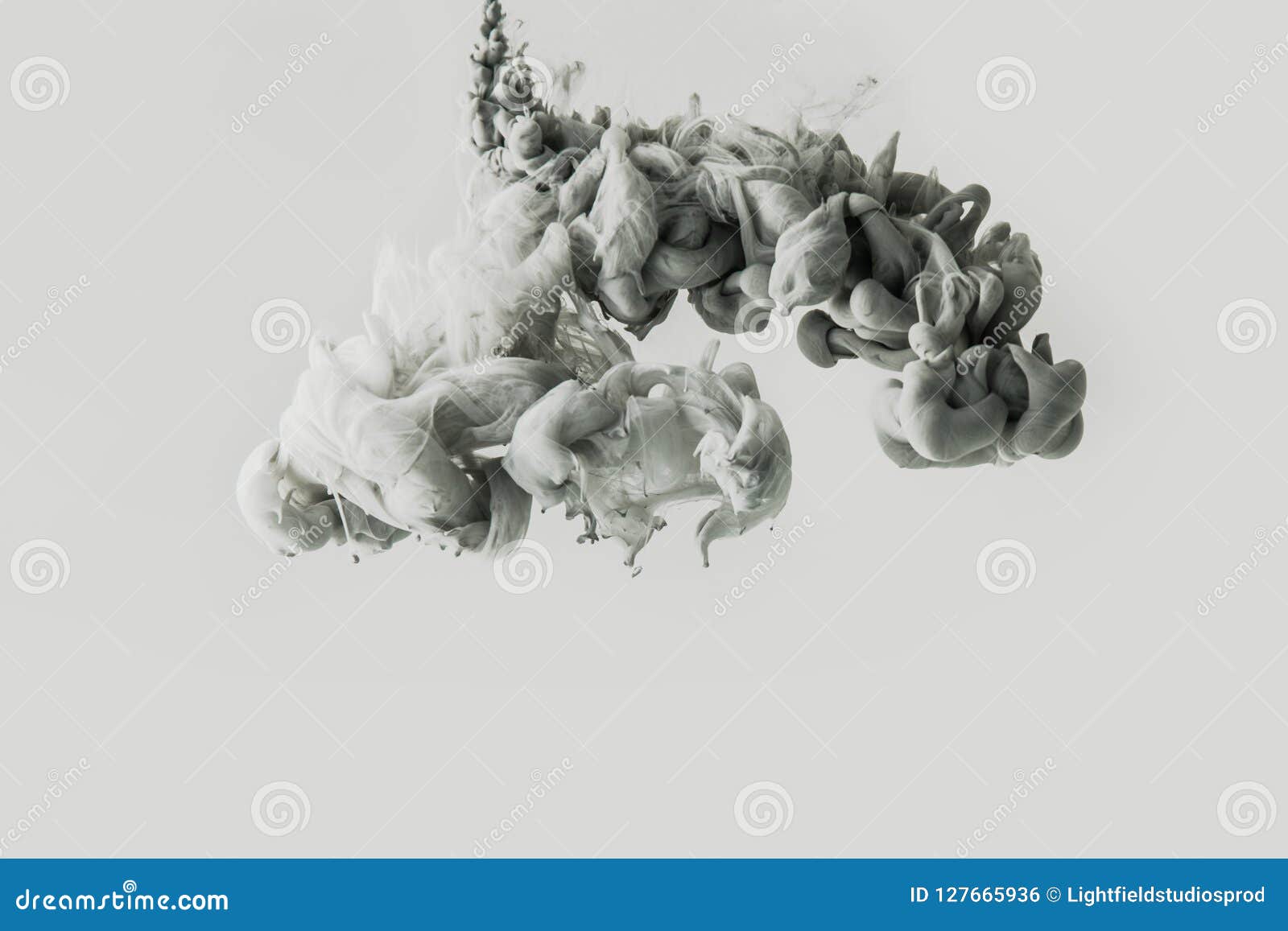 Close Up View of Bright Light Gray Paint Splash in Water Isolated on ...