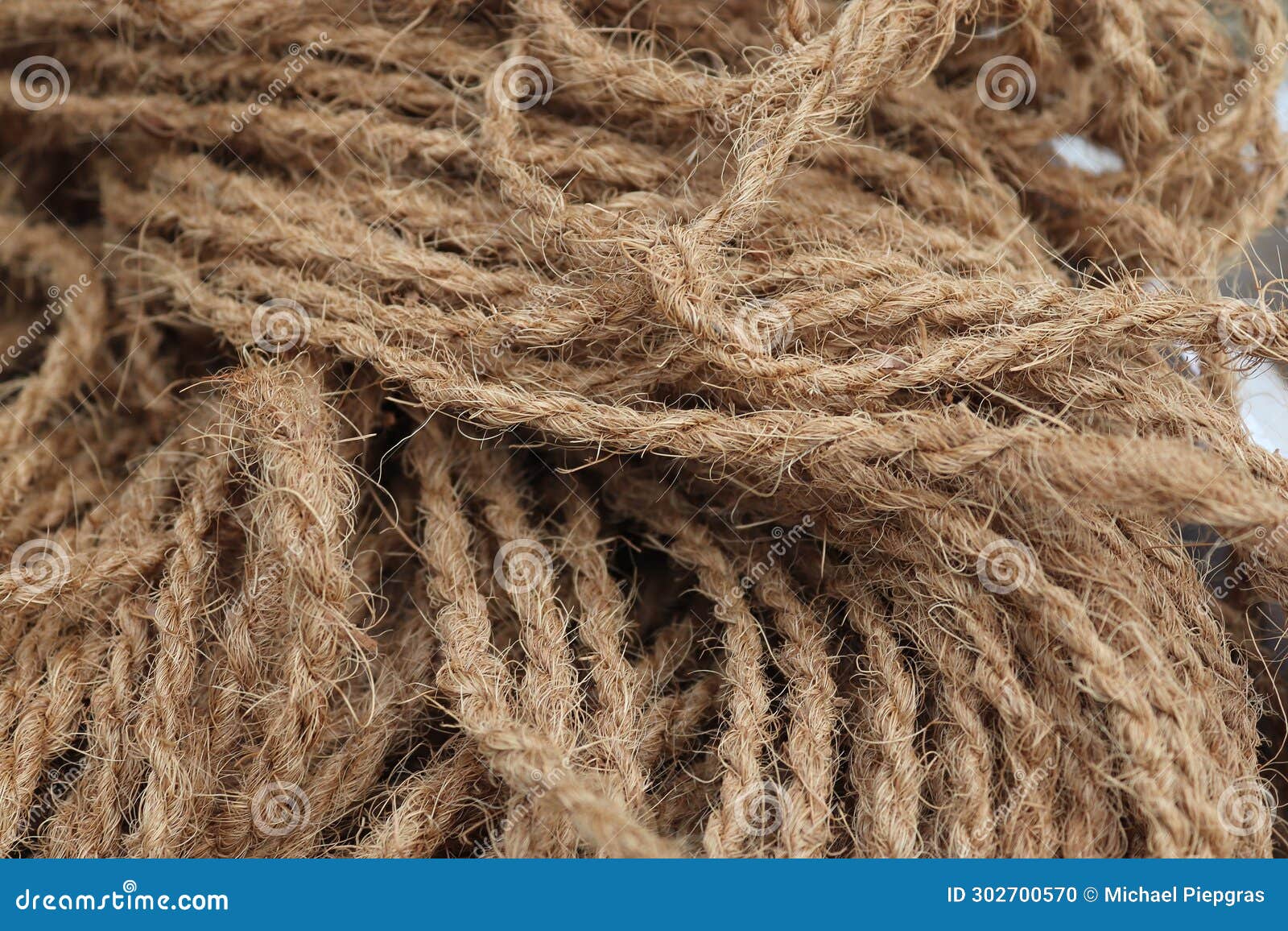 Brown Twisted Rope Of Climbing Net In The Playground. Rope Knot Stock ...