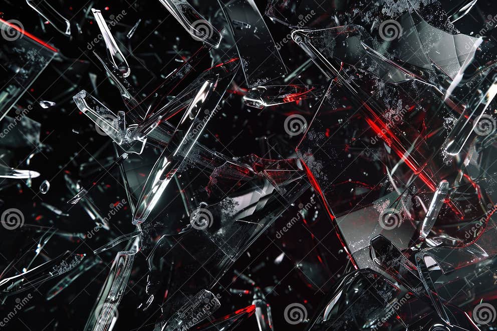 A Close-up View of a Bunch of Broken Glass, Suitable for Use in Scenes ...