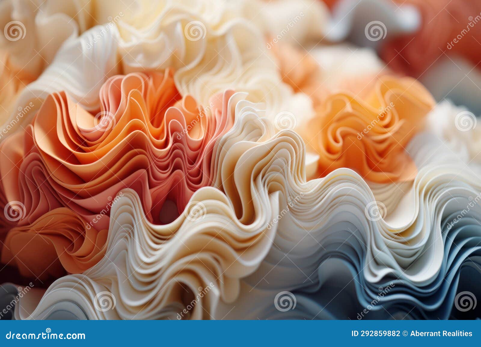 A Close Up View of a Bunch of Paper Wavy Shapes Stock Illustration ...