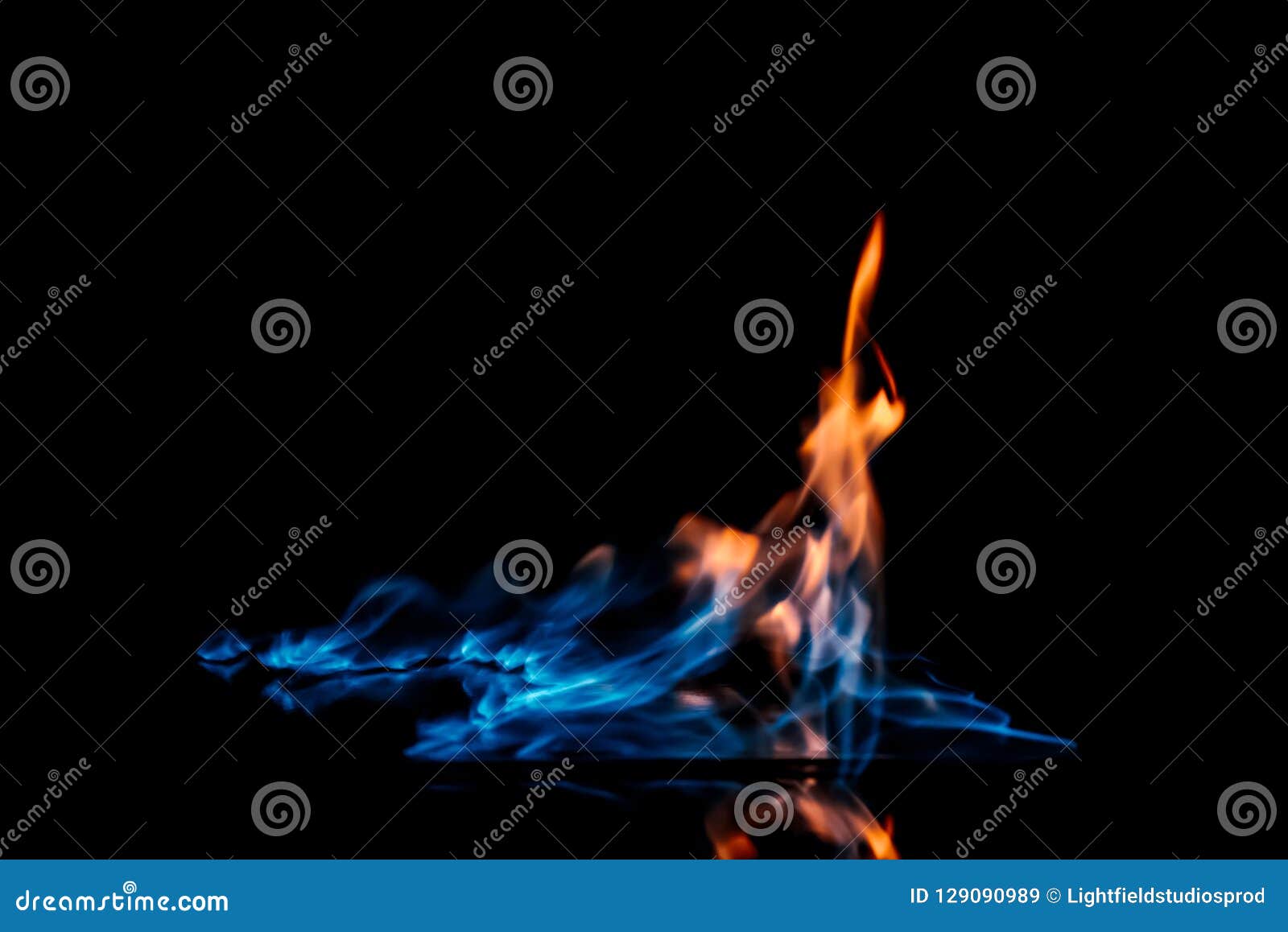 Close Up View of Burning Orange and Blue Flame Stock Image - Image of ...