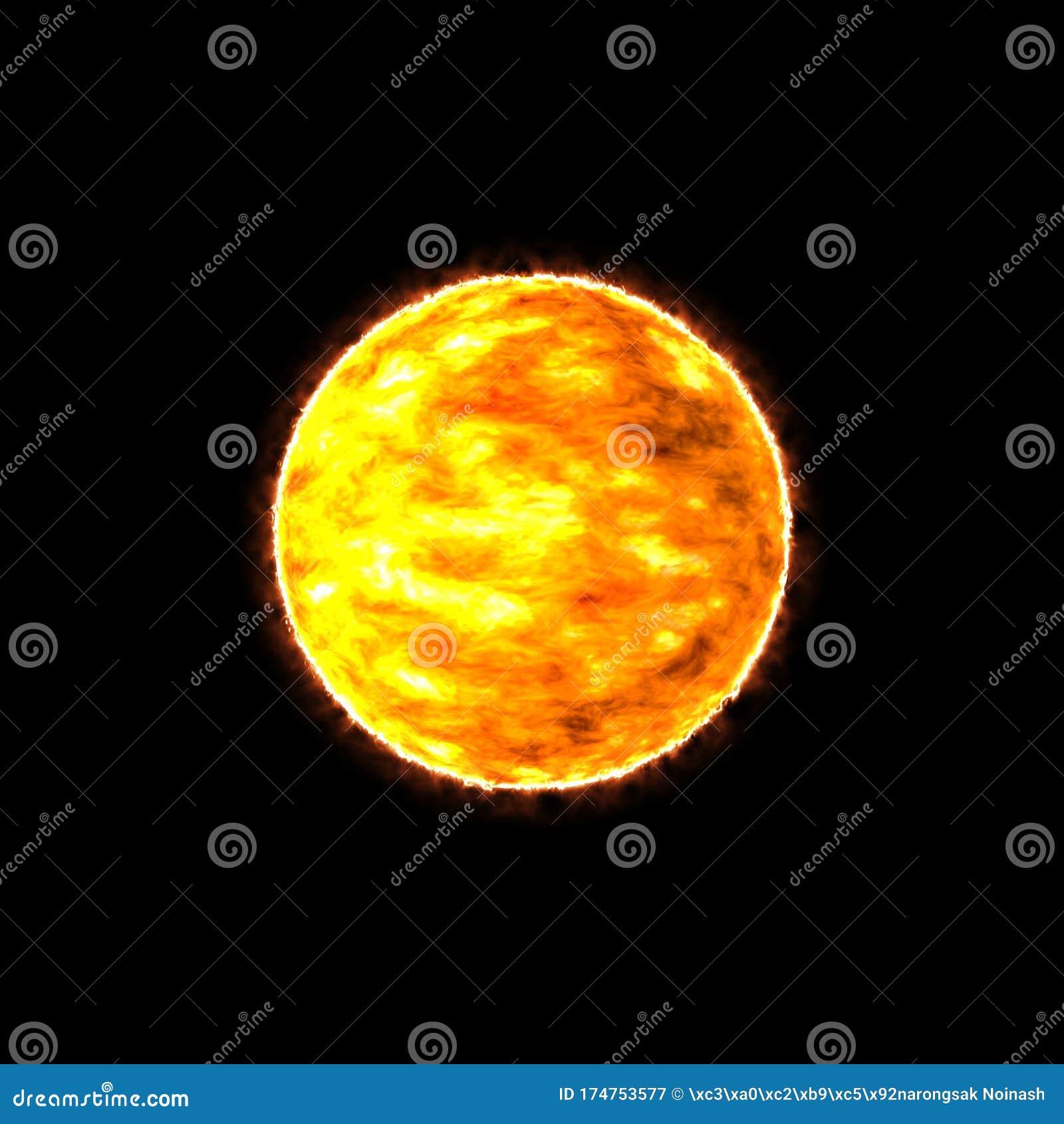 Close Up View of the Burning Sun. Full Part of the Sun Shape. Surface ...