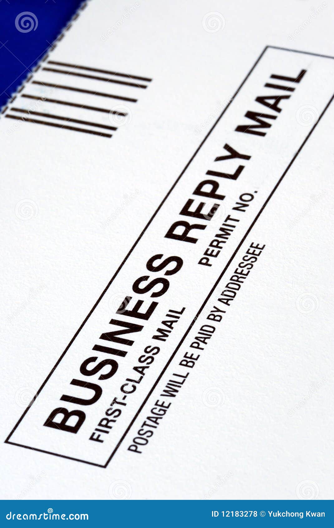 Close-up View of a Business Reply Mail Stock Photo - Image of postal ...