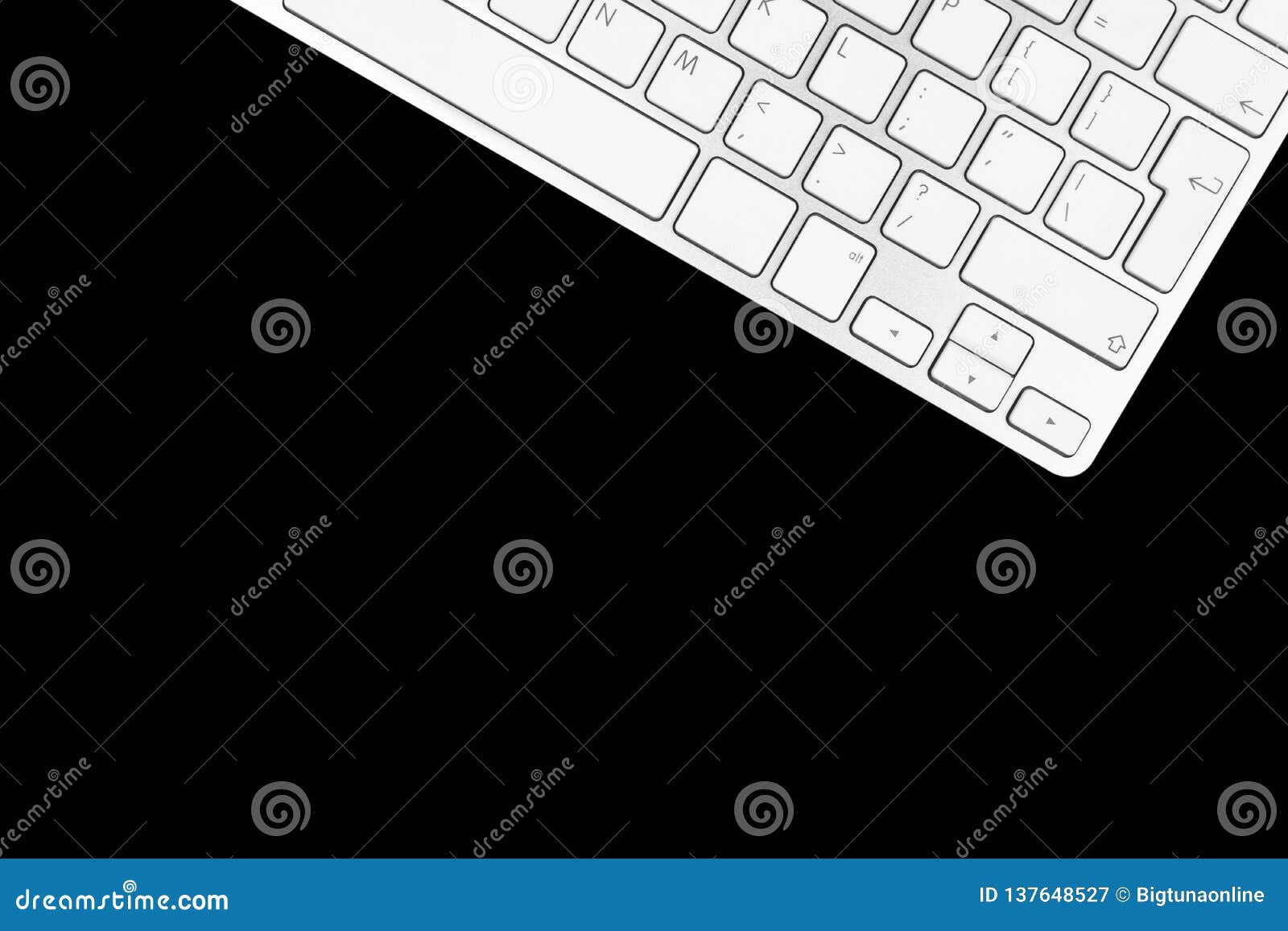 Close Up View of a Business Workplace with Wireless Computer Keyboard ...