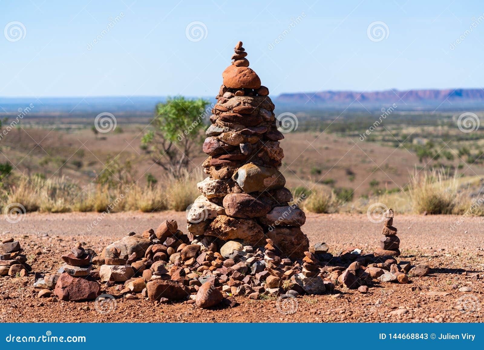 Close-up View of a Cairn in Middle of Outback Australia in the Red ...