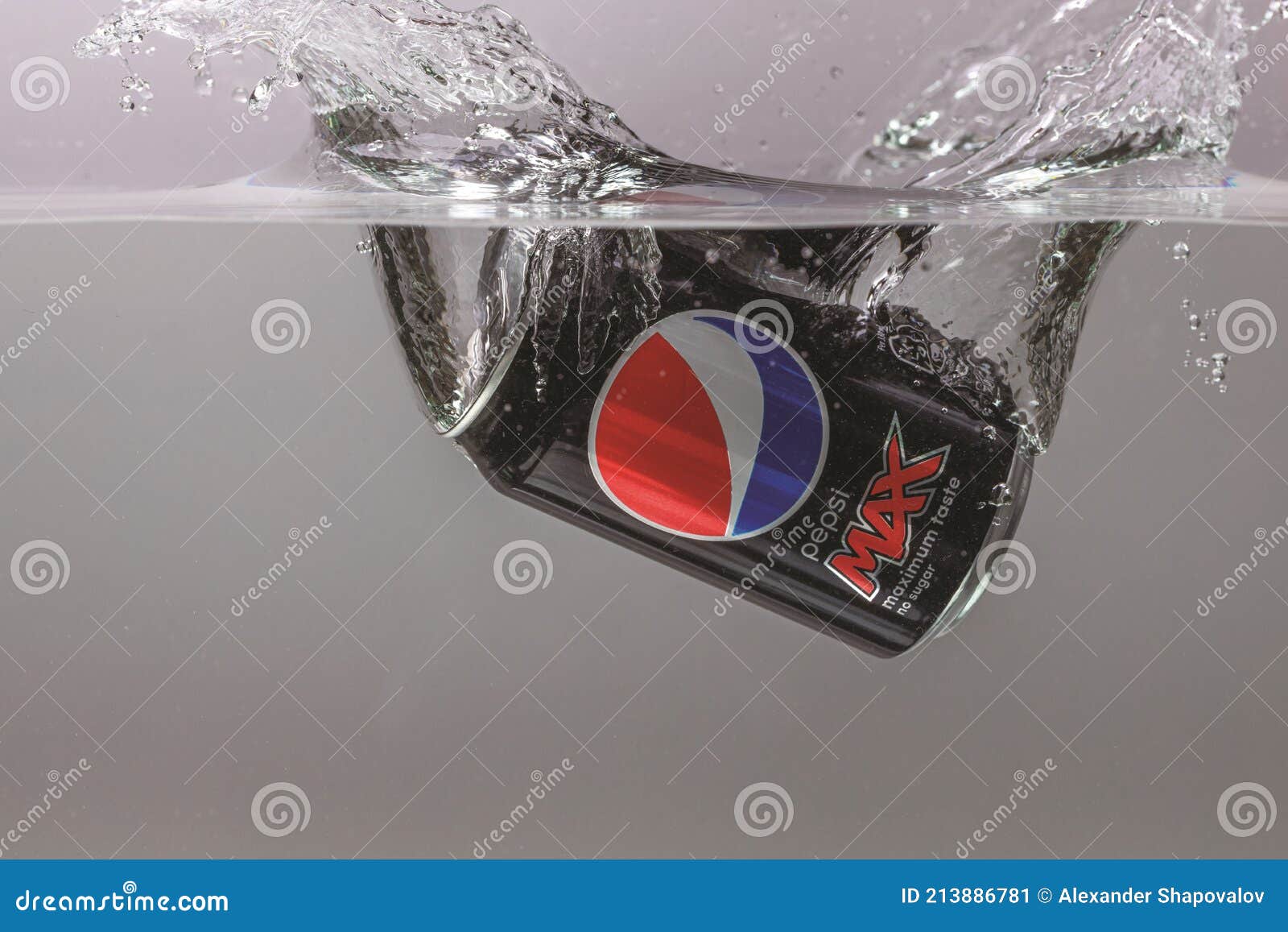 Close Up View of Can Falling in Water. Pepsi Cola Editorial Photo ...