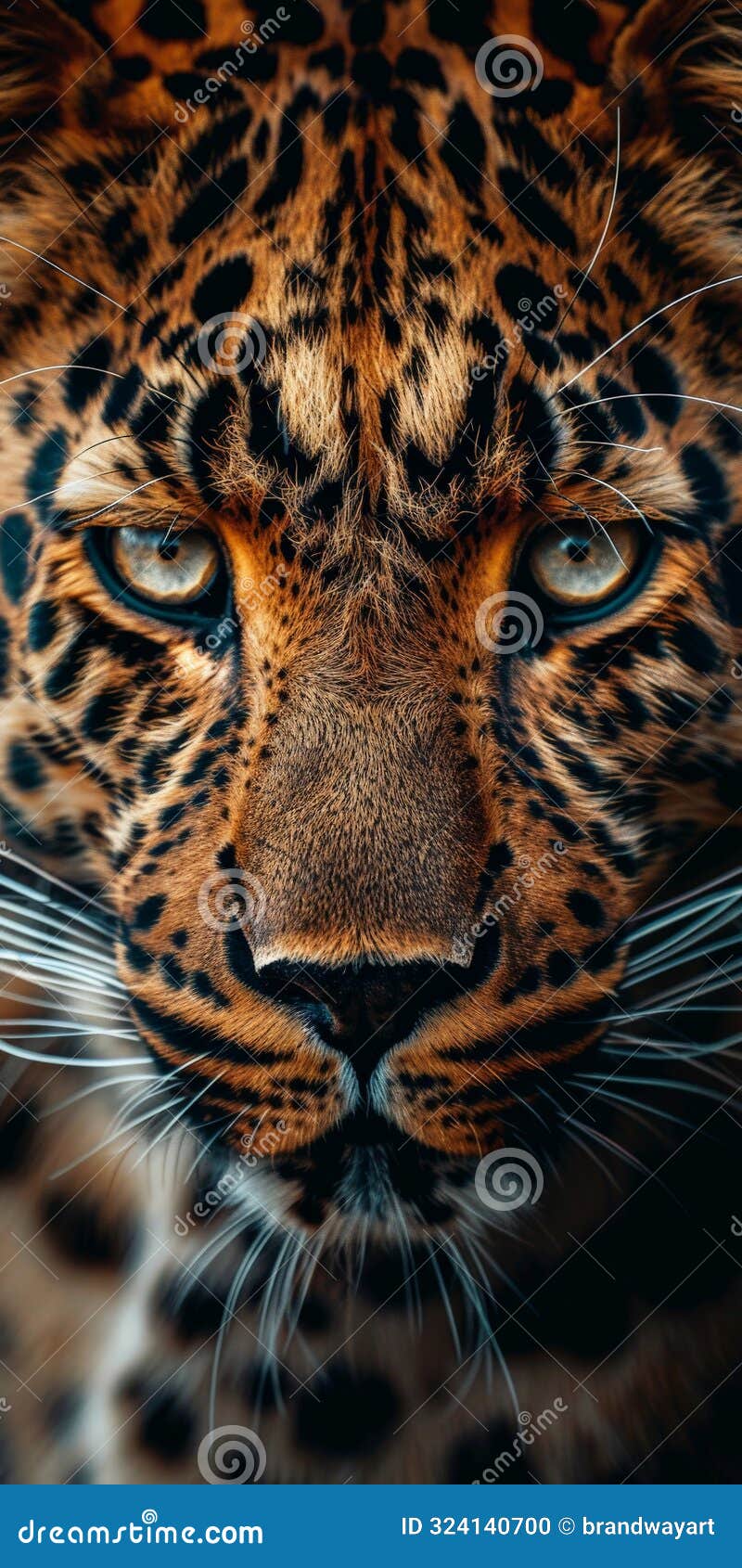 Close Up of a Leopards Face Stock Illustration - Illustration of ...