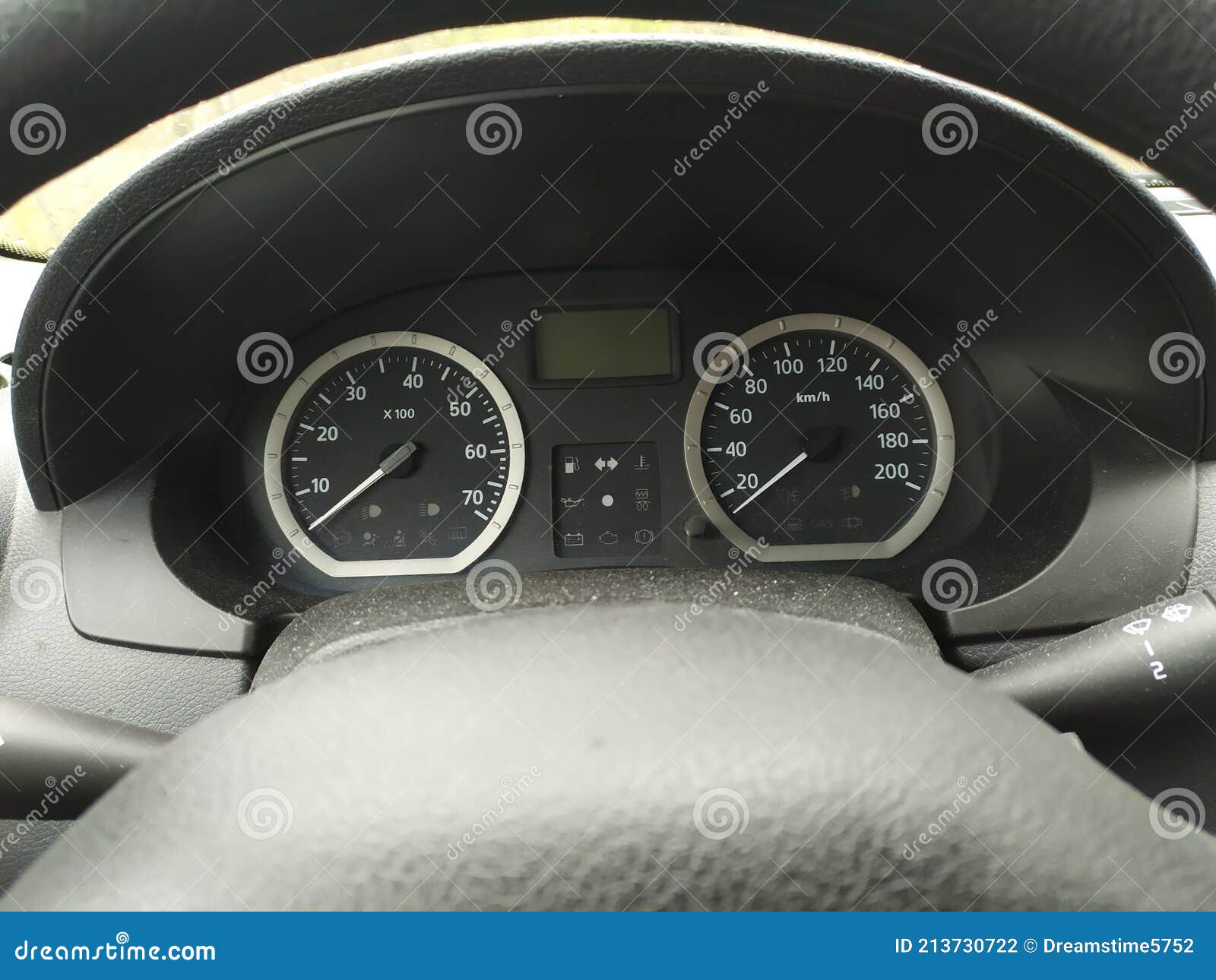 Close-up View in Car Dashboard with Instruments of Measurement in Car ...