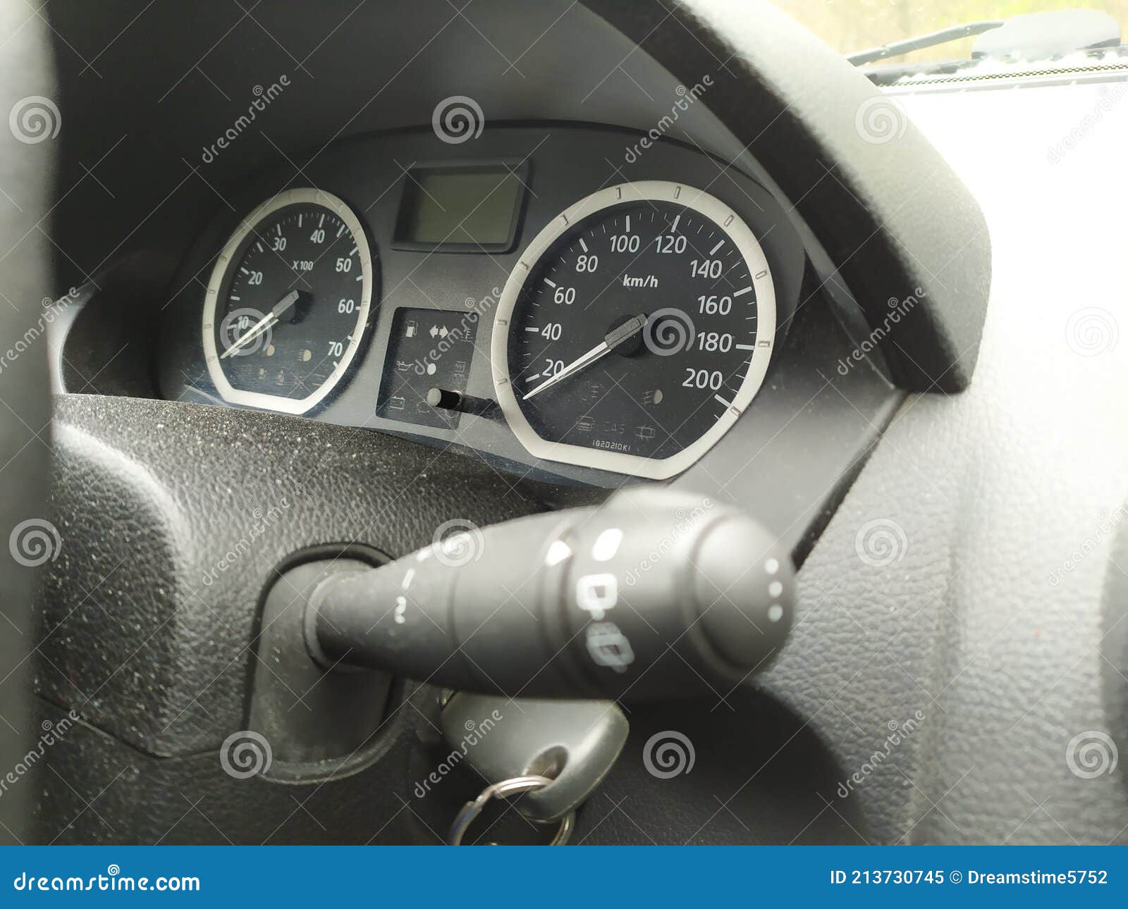 Close-up View in Car Dashboard with Instruments of Measurement in Car ...