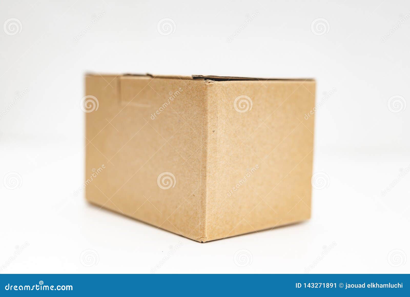 Close-up View of a Cardboard Box Over White Background Stock Image ...