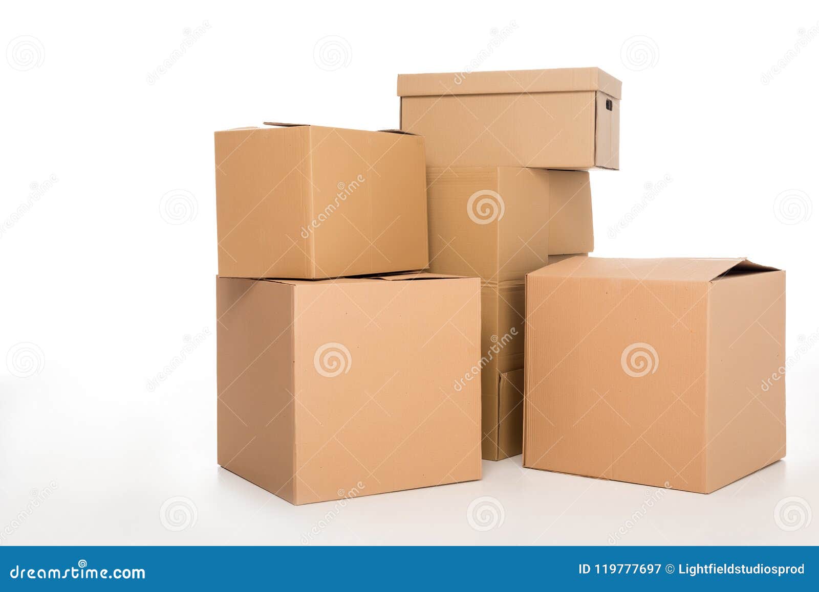 Close-up View of Cardboard Boxes Stock Image - Image of stacks ...