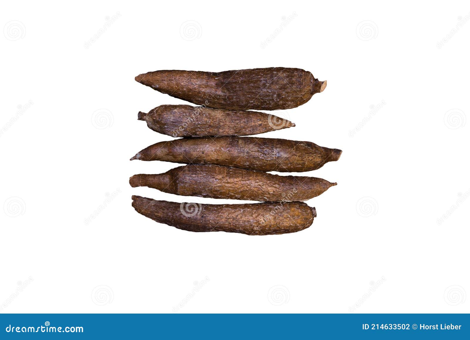 Close Up View of the Cassava Root Isolated on a White Background Stock ...
