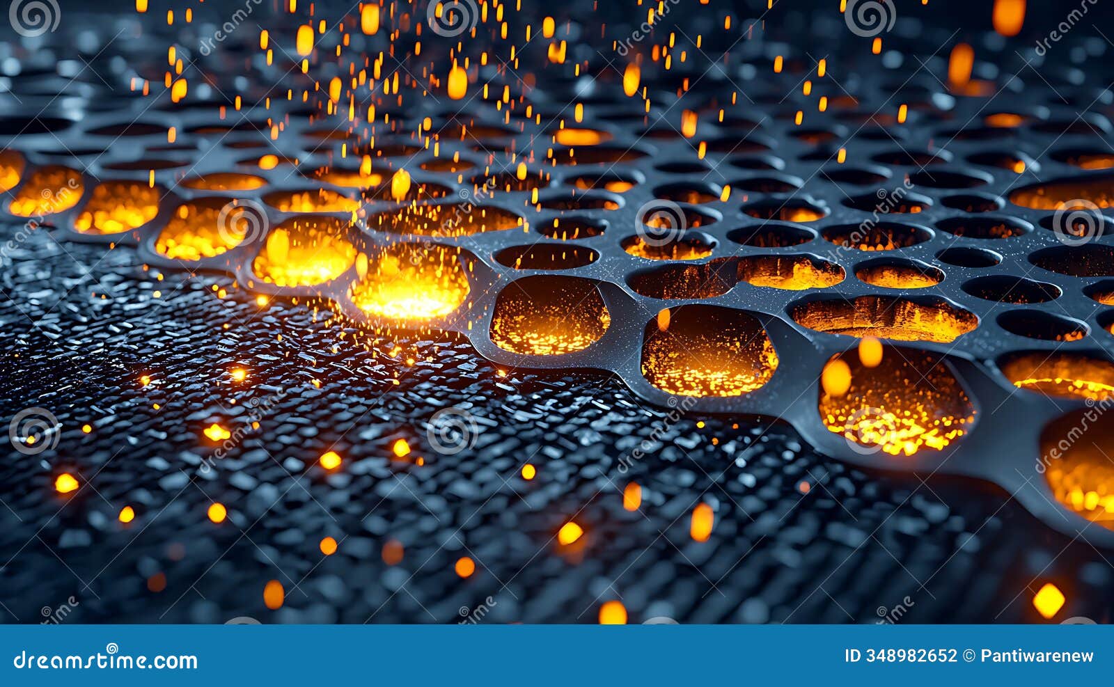 Ceramic Sintering Process with Glowing Edges Stock Illustration ...