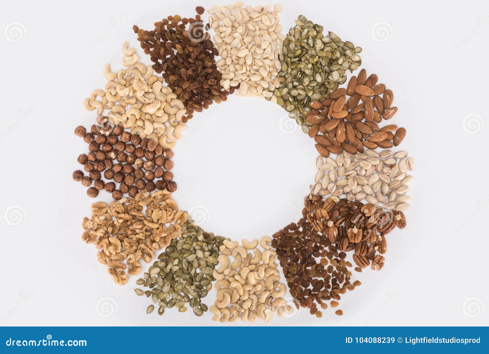 Circle Made from Various Nuts Stock Image - Image of hazelnuts, closeup ...