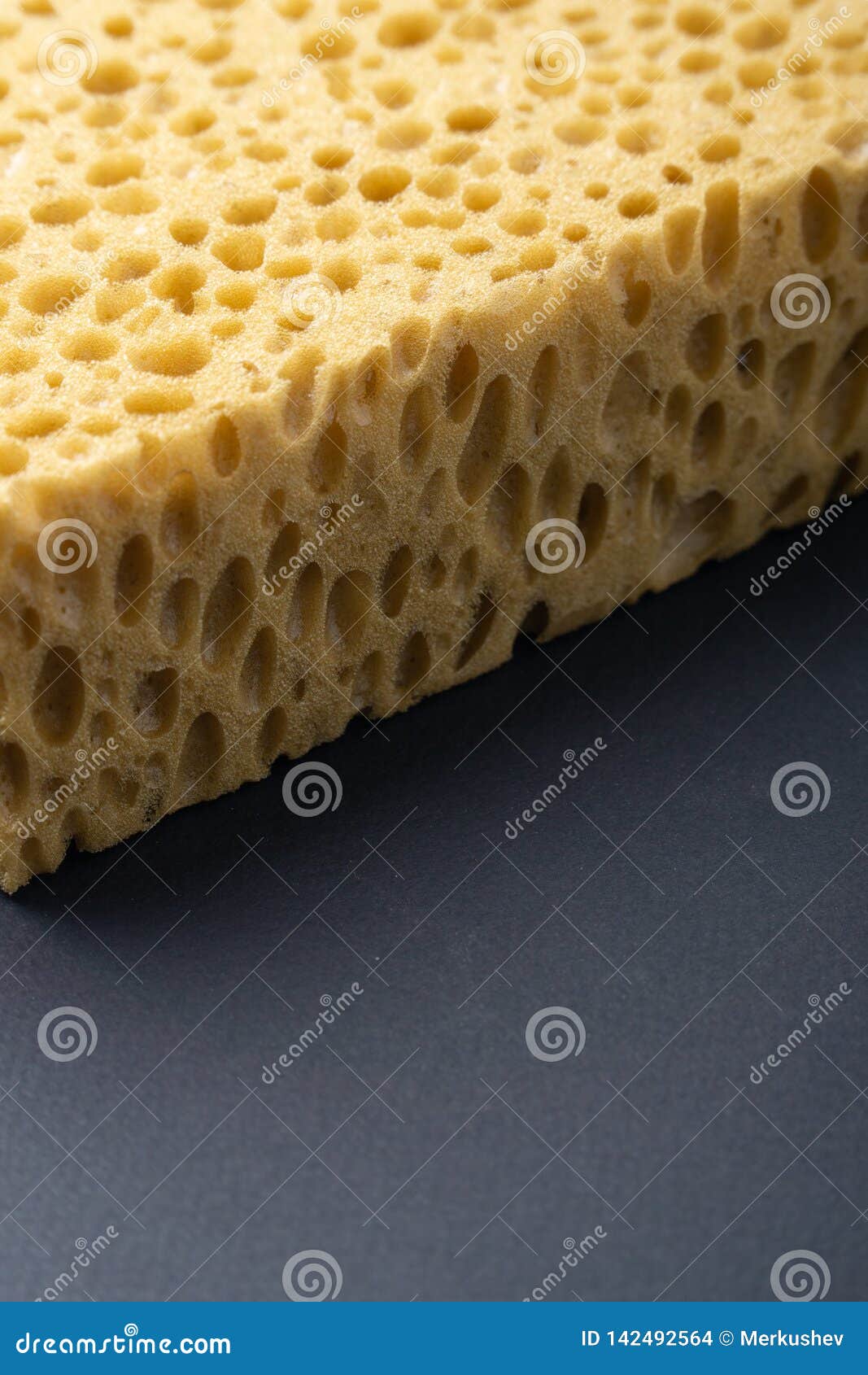 Close Up View of Cleaning Sponge, Mesh Structure Pattern on Black ...