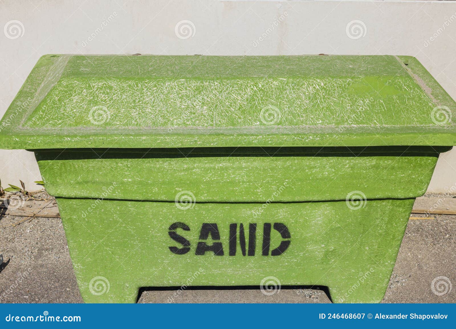 Close Up View of Closed Container with Sand for Fire Fighting. Stock ...