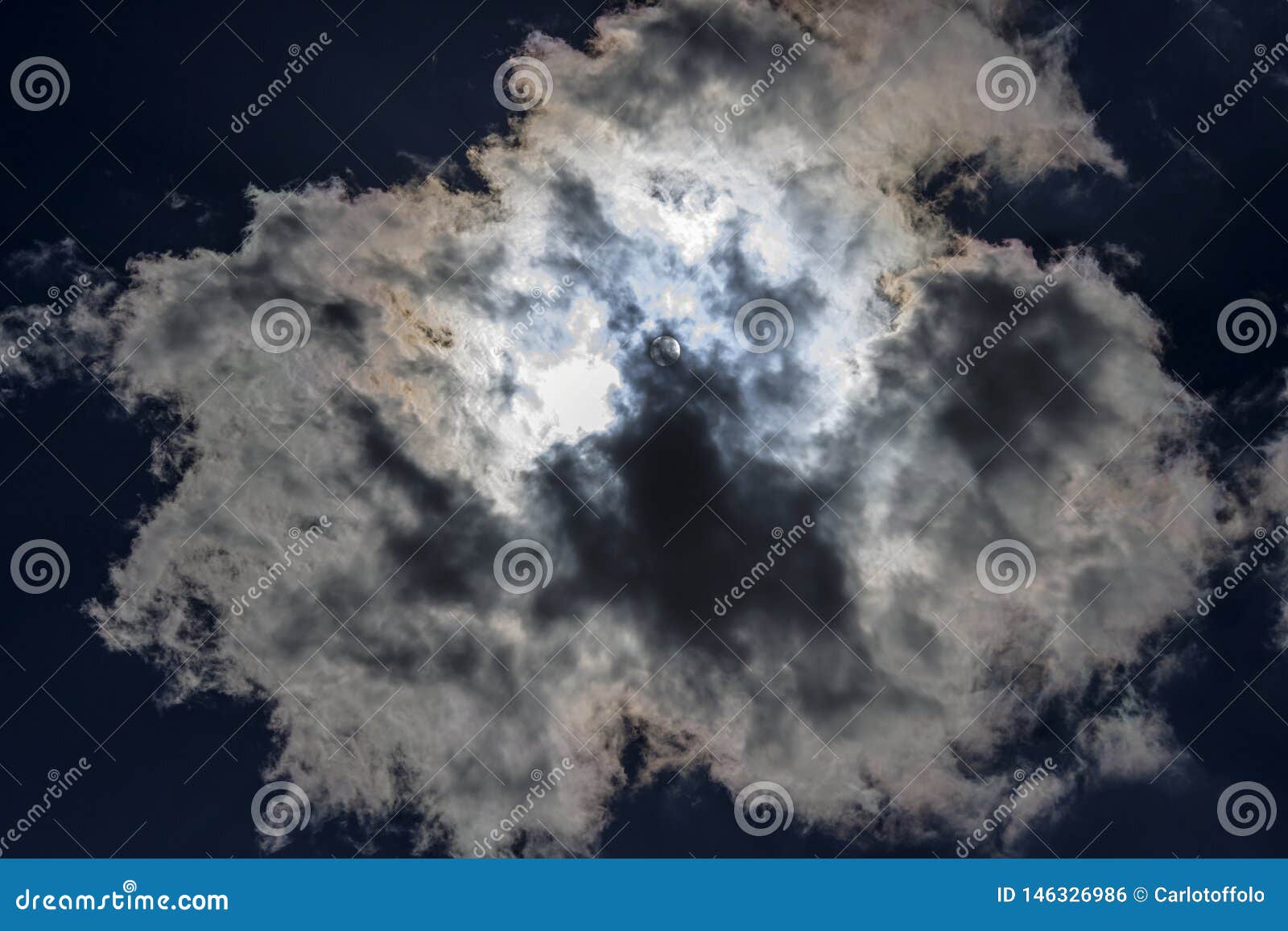 Close-up View on a Cloud with the Sun in Backlight, Photography Stock ...