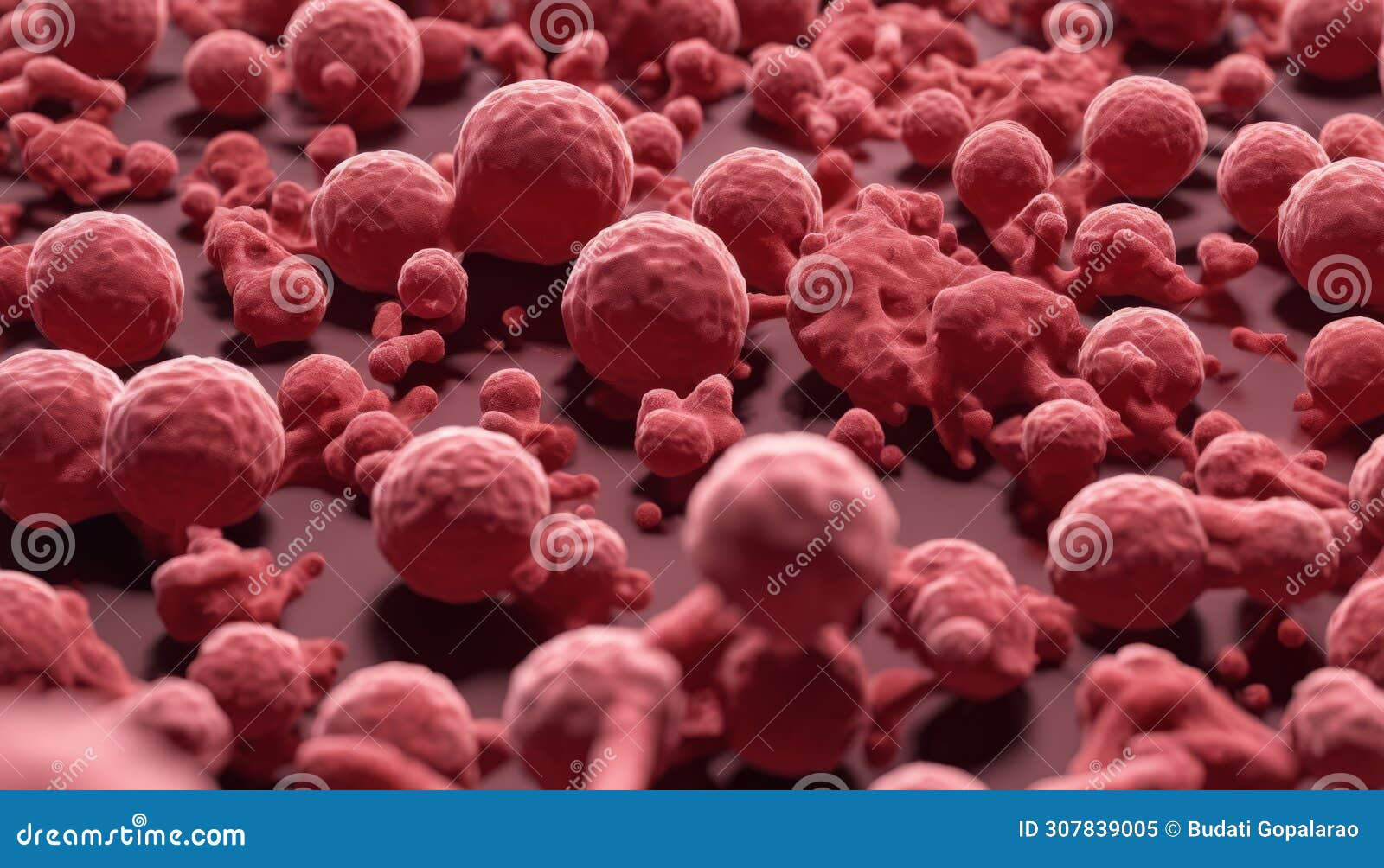 A Close-up View of a Cluster of Red Cells or Bacteria Stock ...