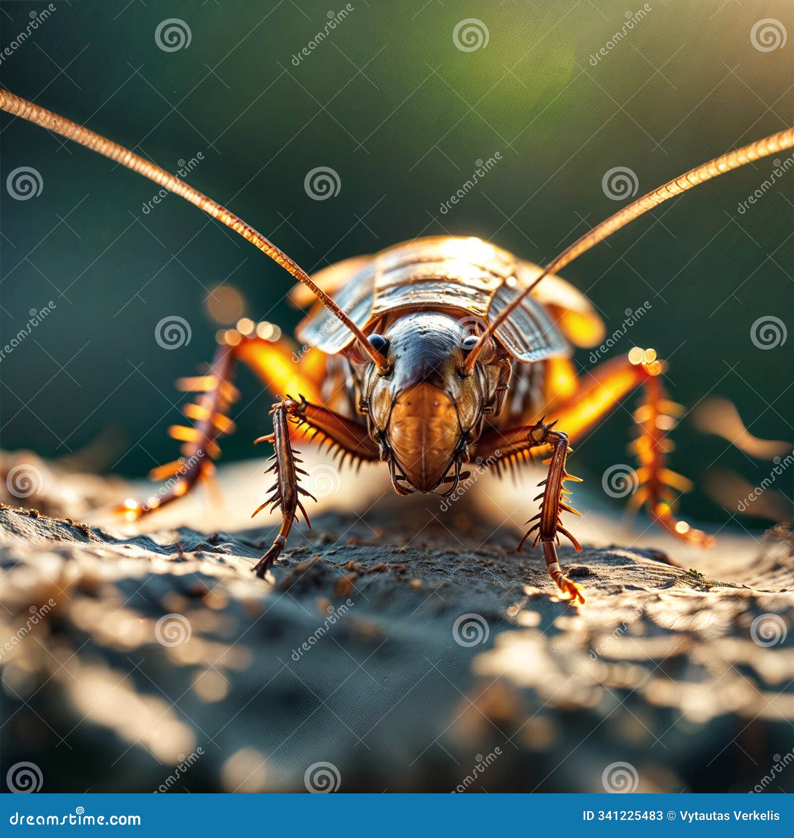 A Close-up Of A Cockroach, Showcasing Its Detailed Features Royalty ...