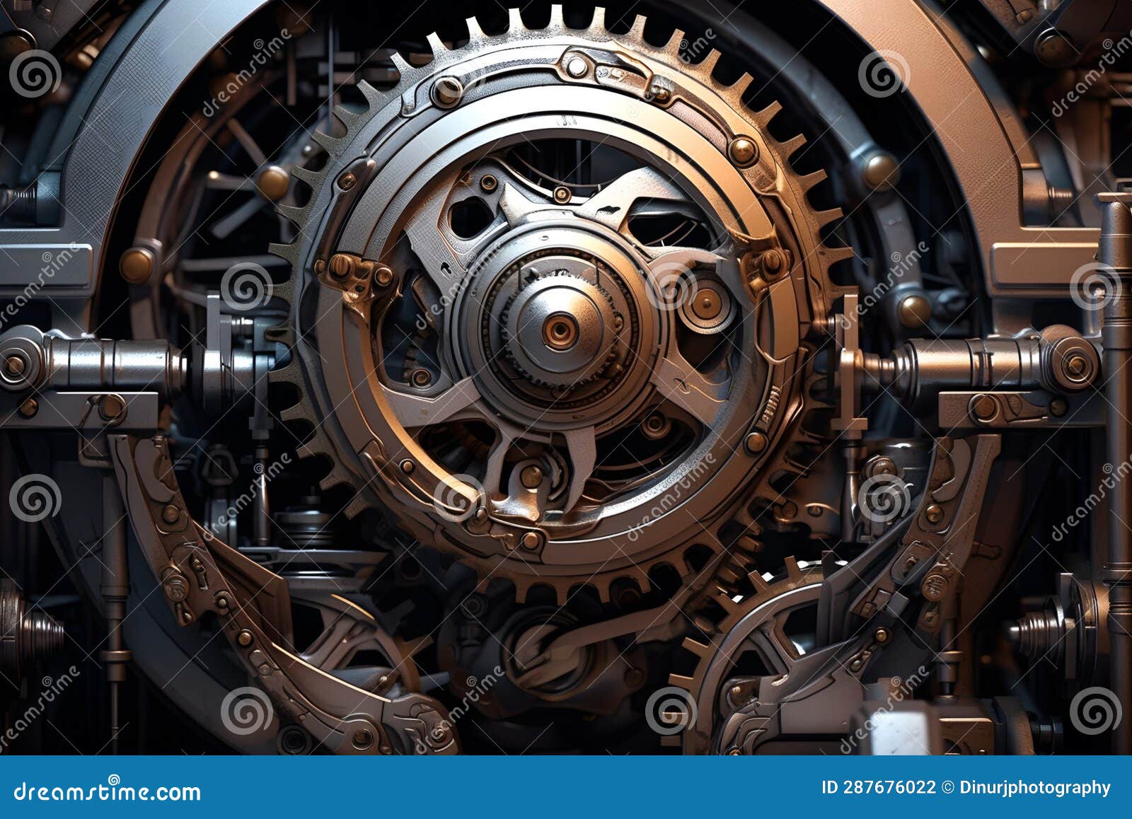 Close-up View of Cogs and Wheels Stock Illustration - Illustration of ...