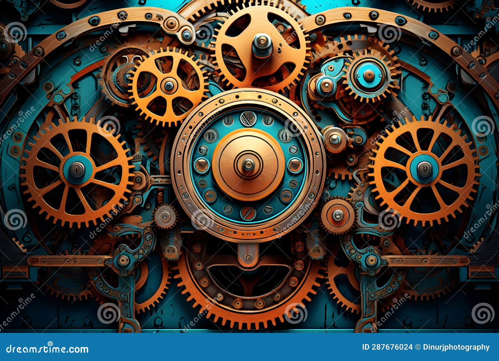 Close-up View of Cogs and Wheels Stock Illustration - Illustration of ...