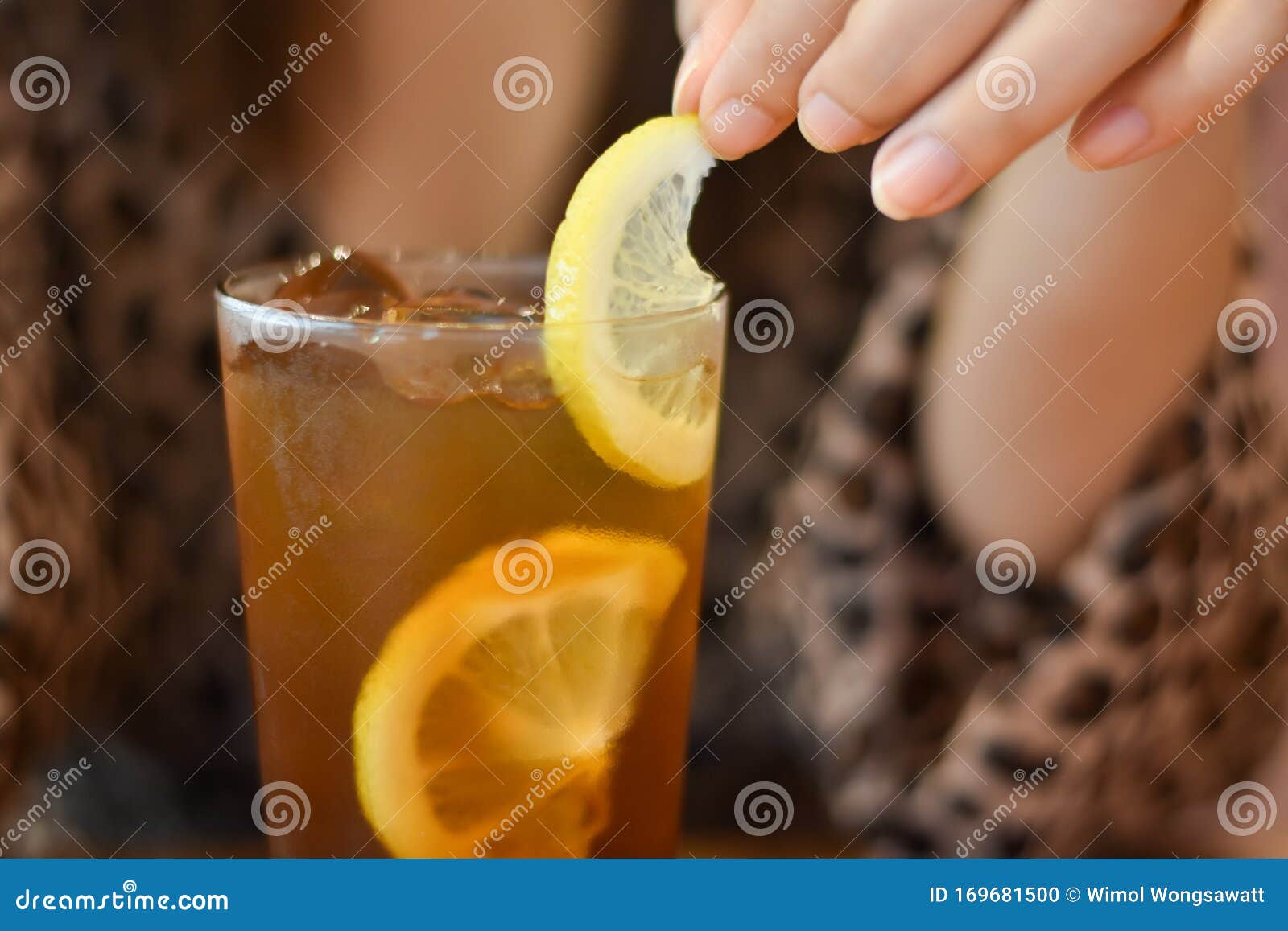 Close-up View, Cold Lemon Tea for Thirst. Stock Photo - Image of ...