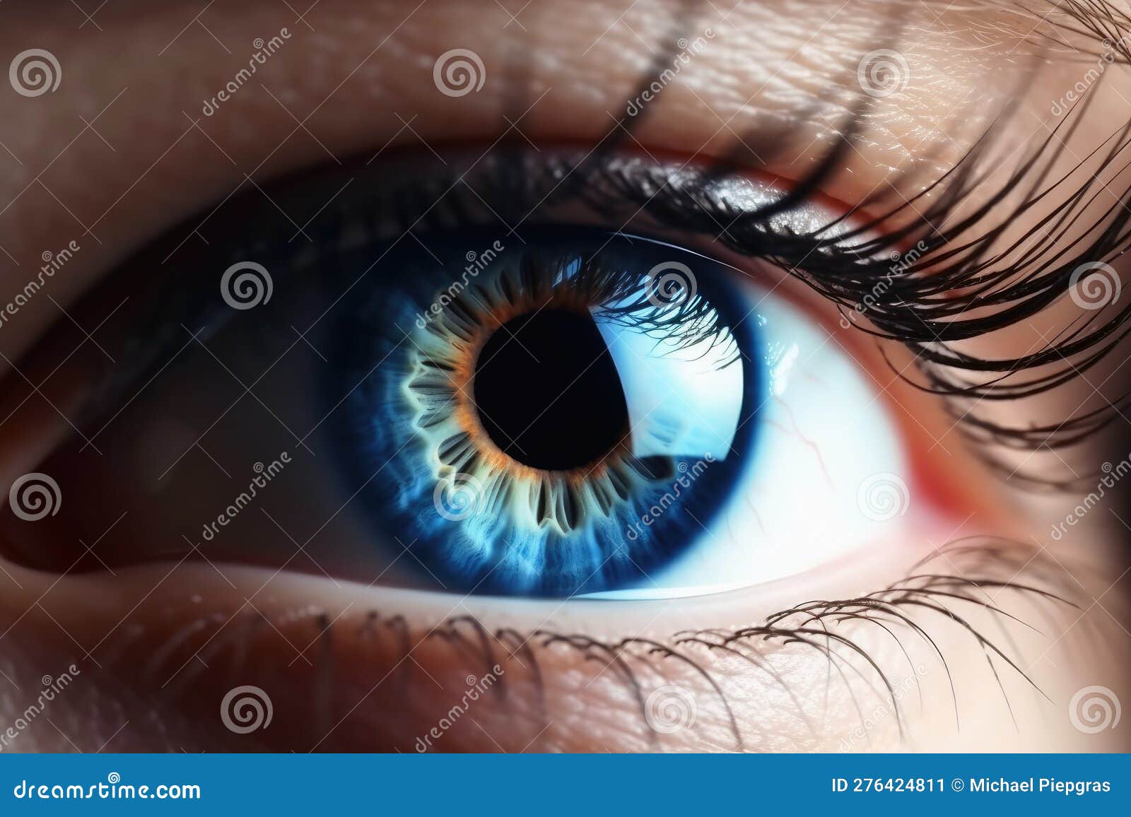 Close Up View at a Colored Human Eye Created with Generative AI ...