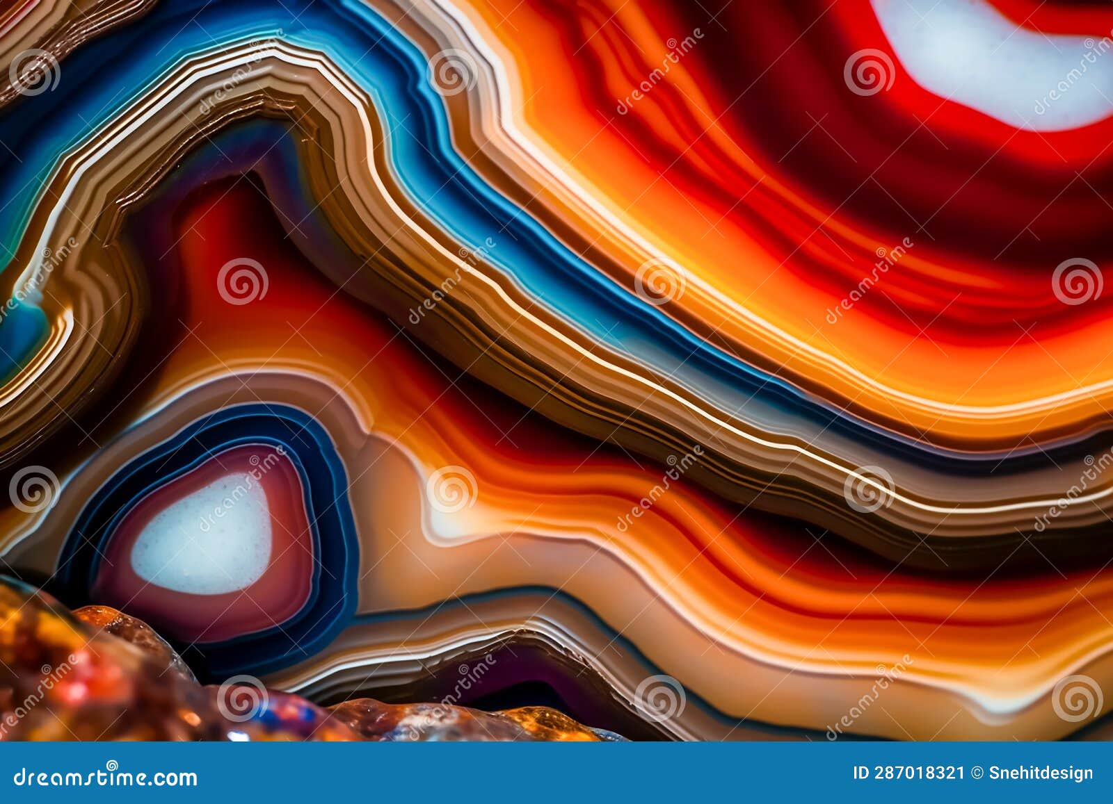 Close Up View of Colorful Agate Crystal Slice for Background Use Stock ...