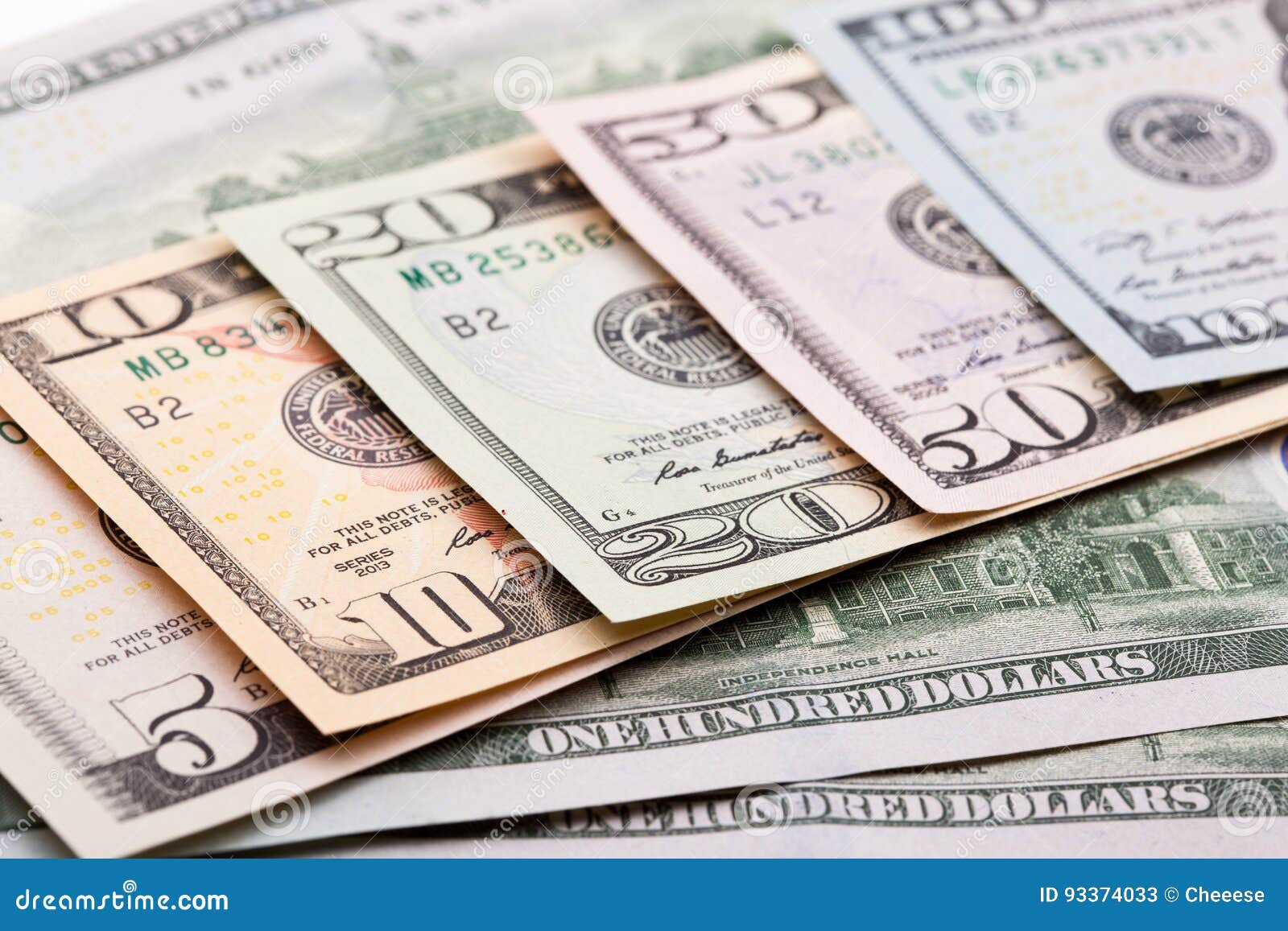 Close Up View of Colorful Dollar Banknote Stock Image - Image of ...