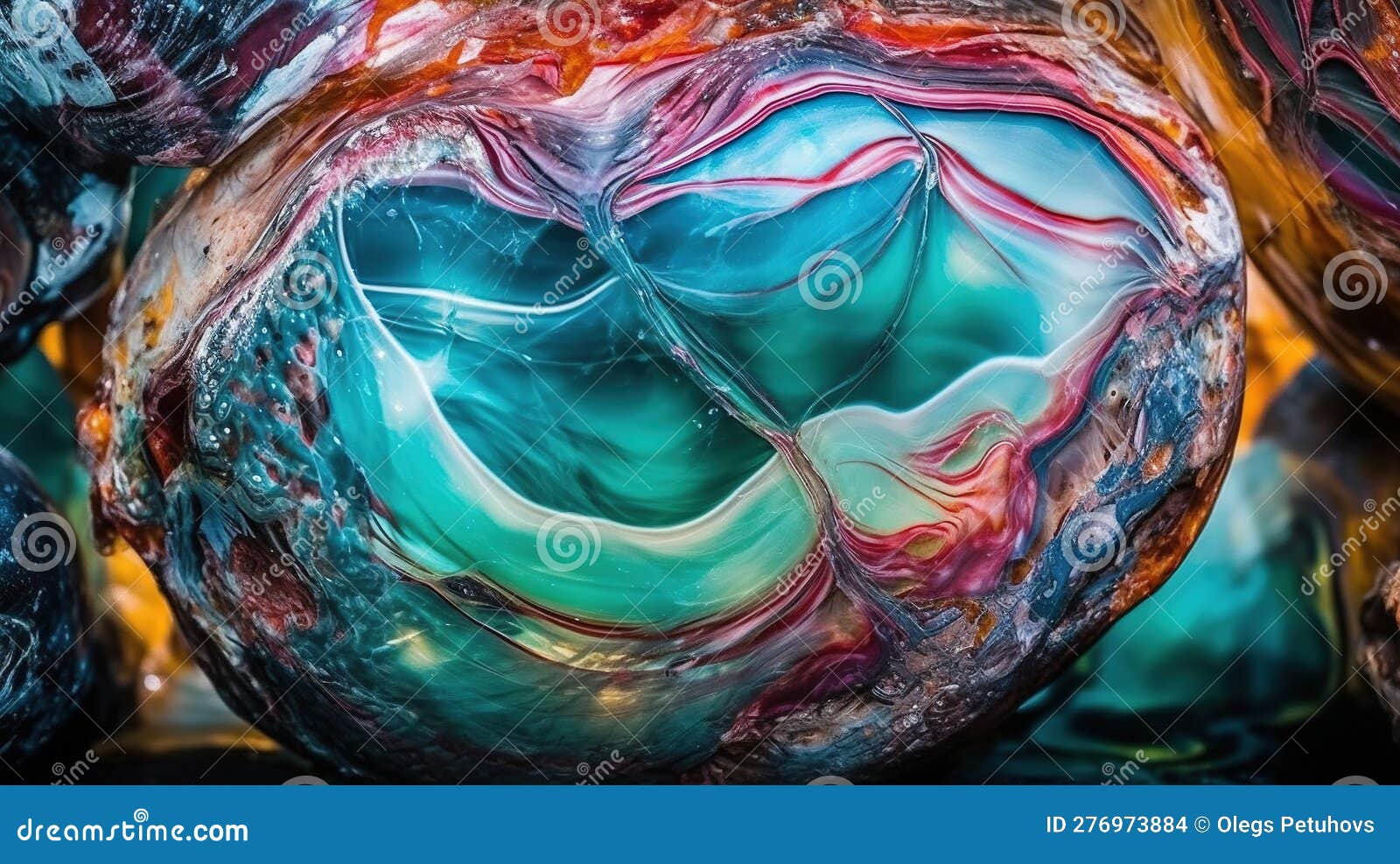 A Close Up View of a Colorful Glass Object with a Black Background ...